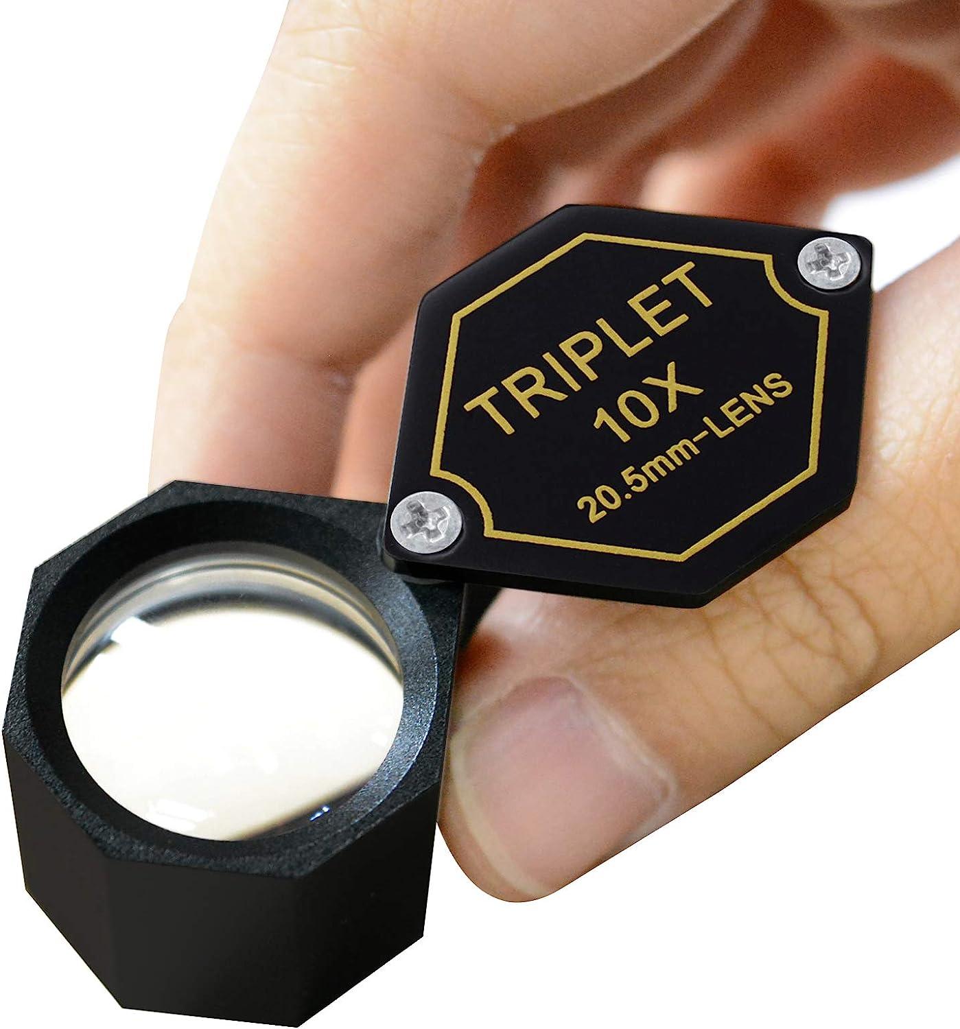 10x Magnifier Jewelry Loupe with Triplet Lens | Optical Glass Gem ...