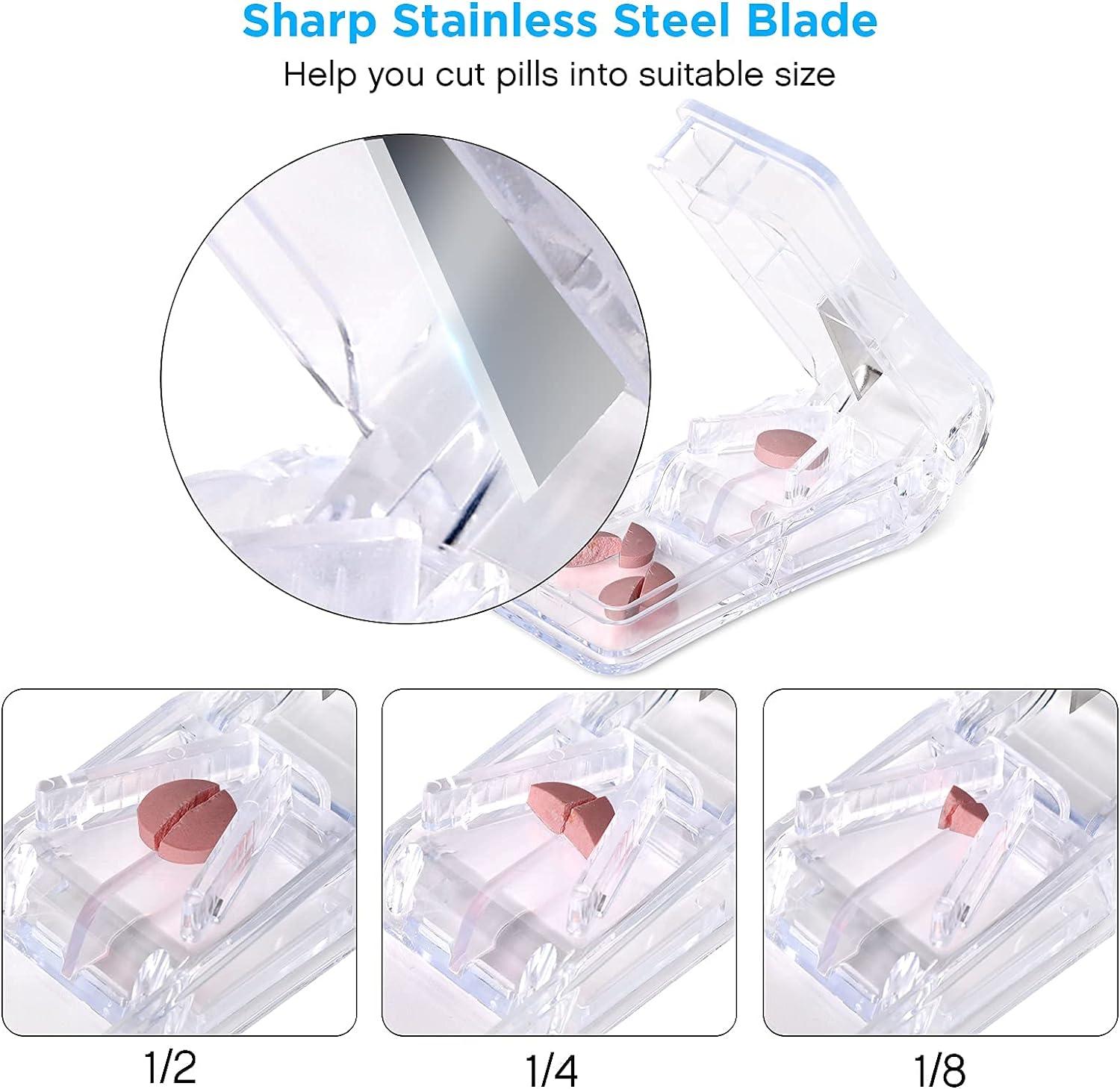 Pill Cutter with Blade and Storage Compartment - Cut Small or Large ...