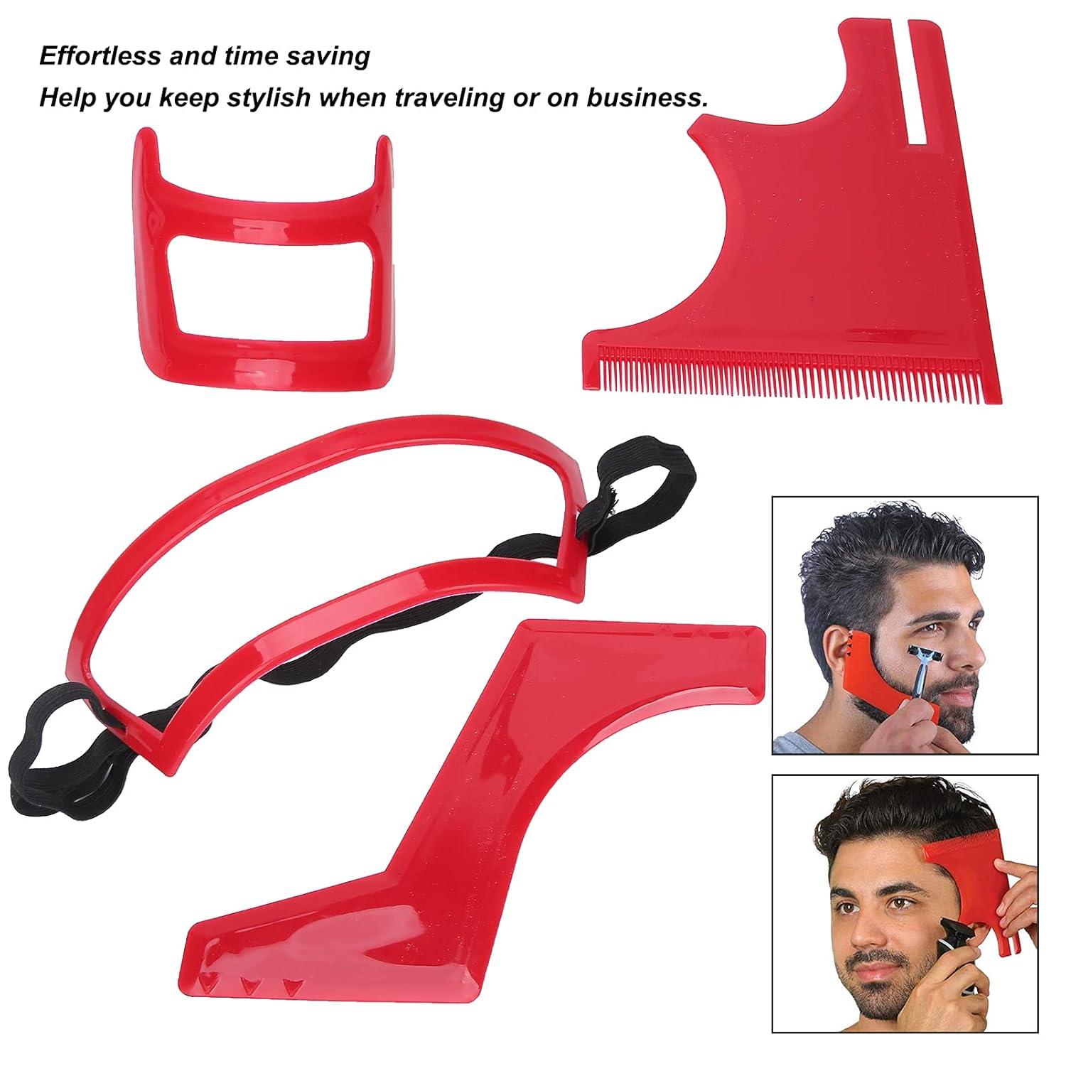 Beard Shaping Tool Kit | Beard Styling & Grooming Red Plastic Template ...