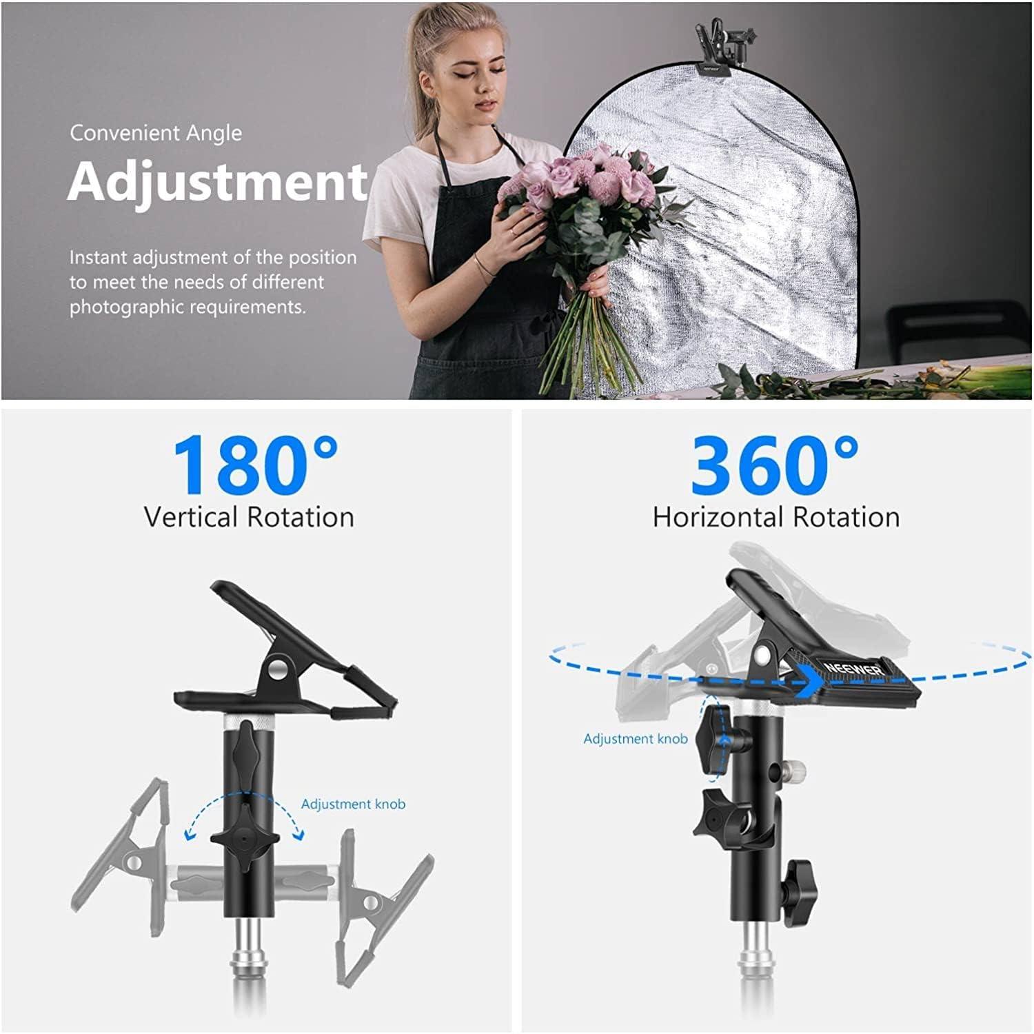Neewer Heavy Duty Metal Clamp Holder with Cold Shoe Adapter for ...