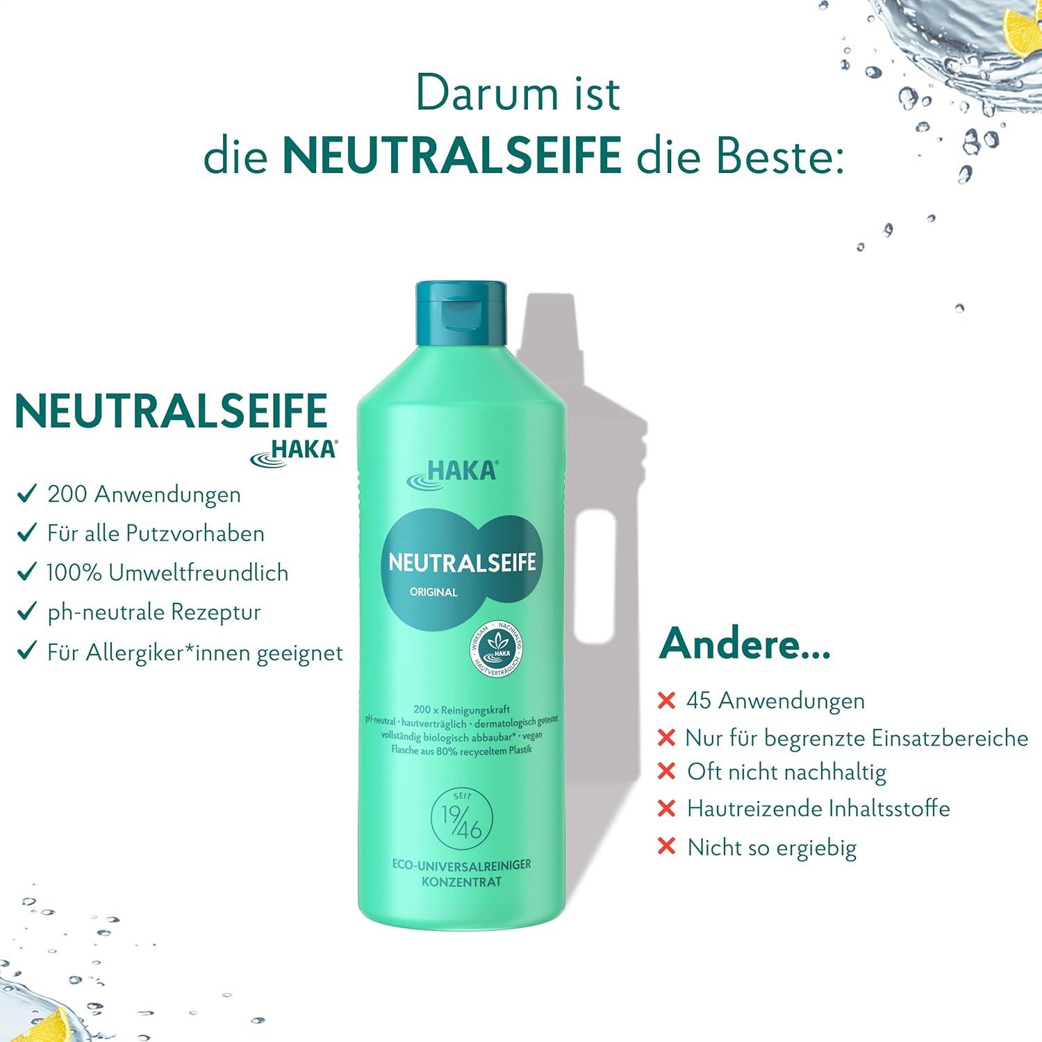 HAKA Neutral Soap - All-Purpose Cleaner | 200 Applications | pH-Neutral ...