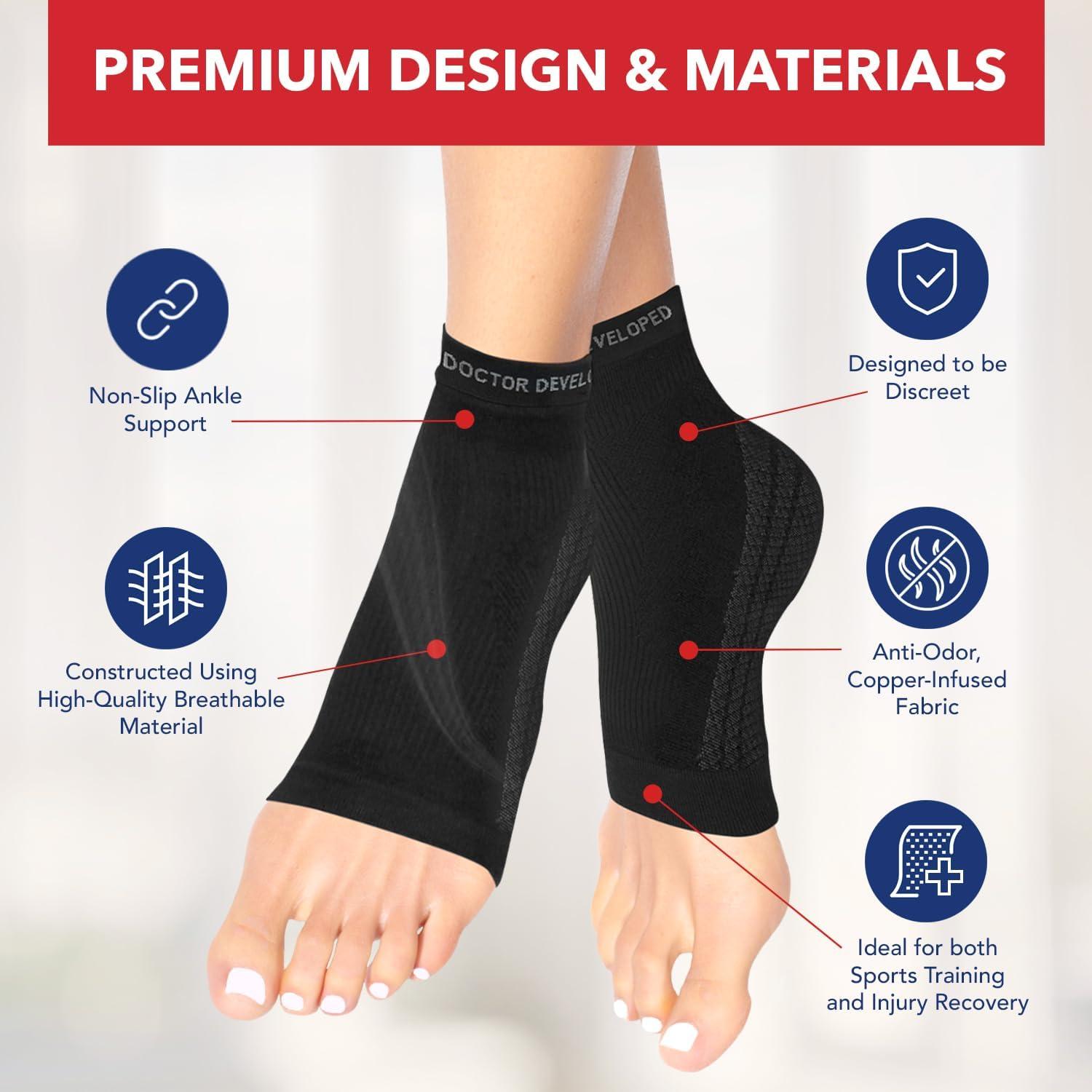 Copper Infused Foot Compression Sleeves for Plantar Fasciitis with ...