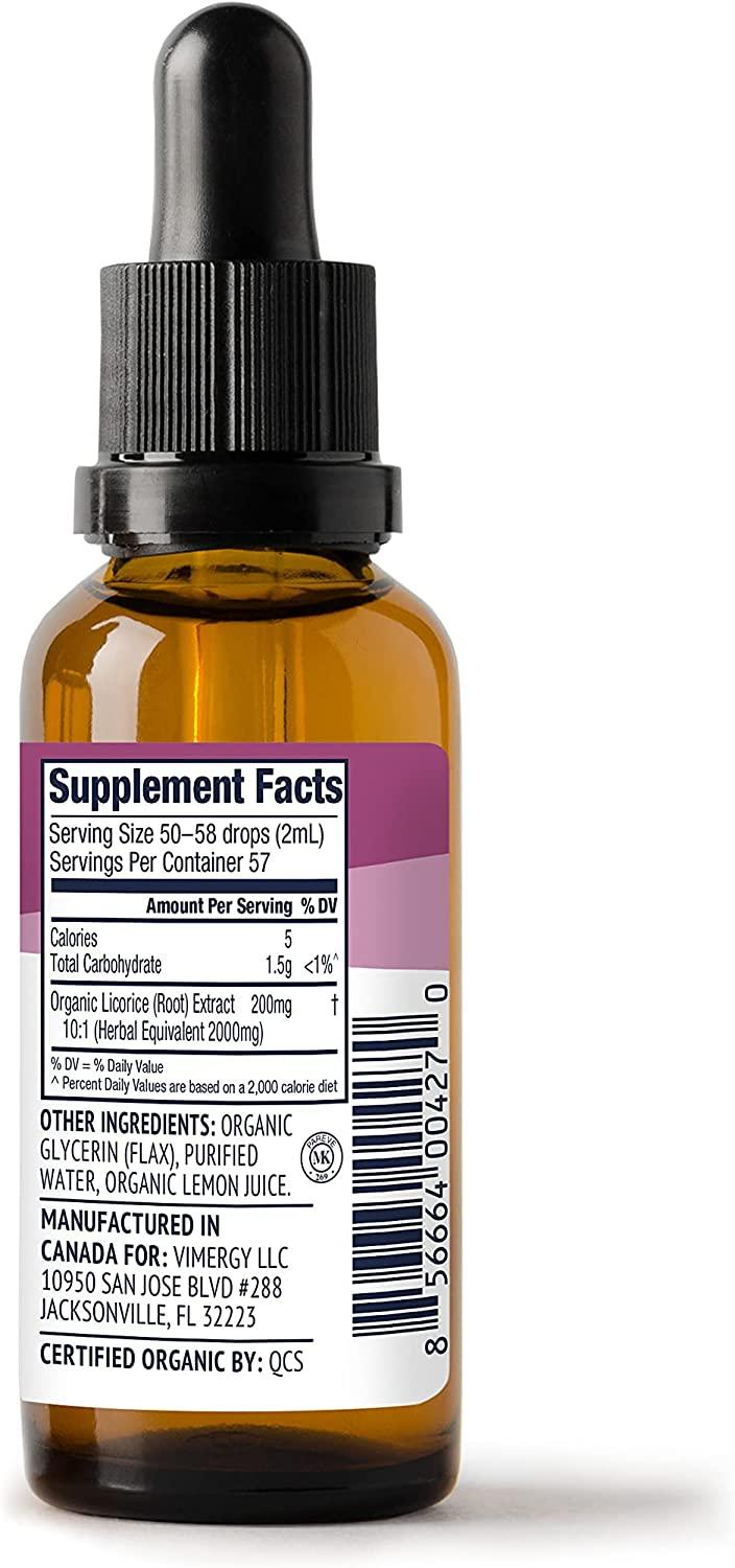 Vimergy USDA Organic Licorice Root Extract Drops - Digestive ...