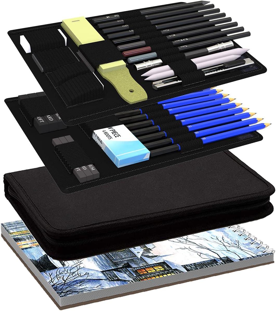 41-Piece Sketch Pencils Set with Sketchbook | Complete Artist Kit for ...