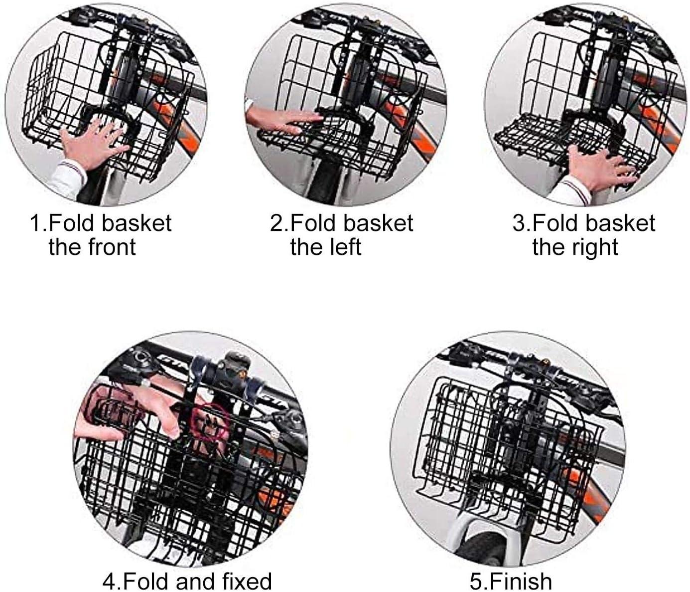 Folding Rear Bike Basket | Detachable Front Basket | Rust-Proof Wire ...