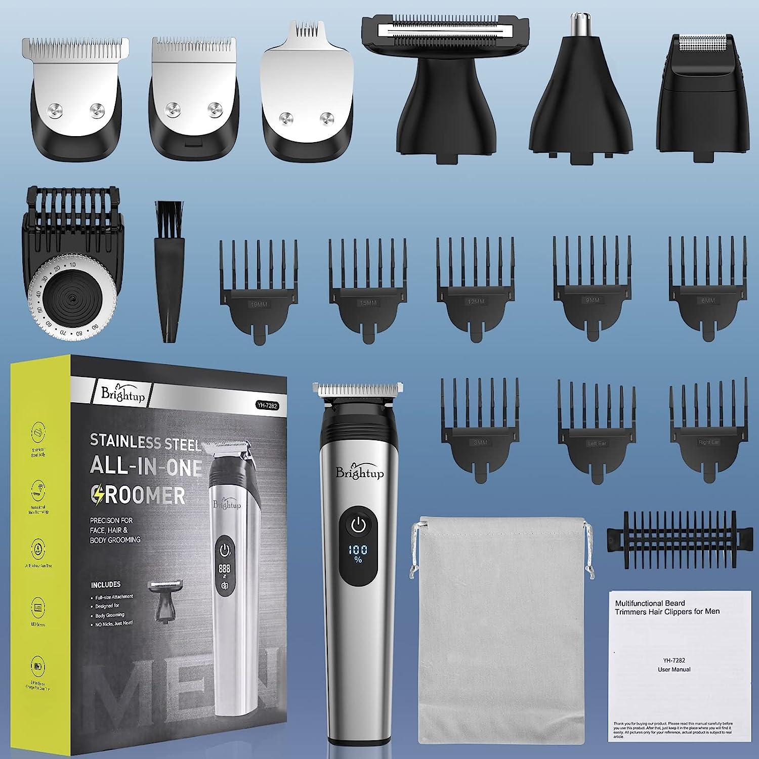 Brightup Beard Trimmer for Men - 22 Piece Grooming Kit with Hair ...