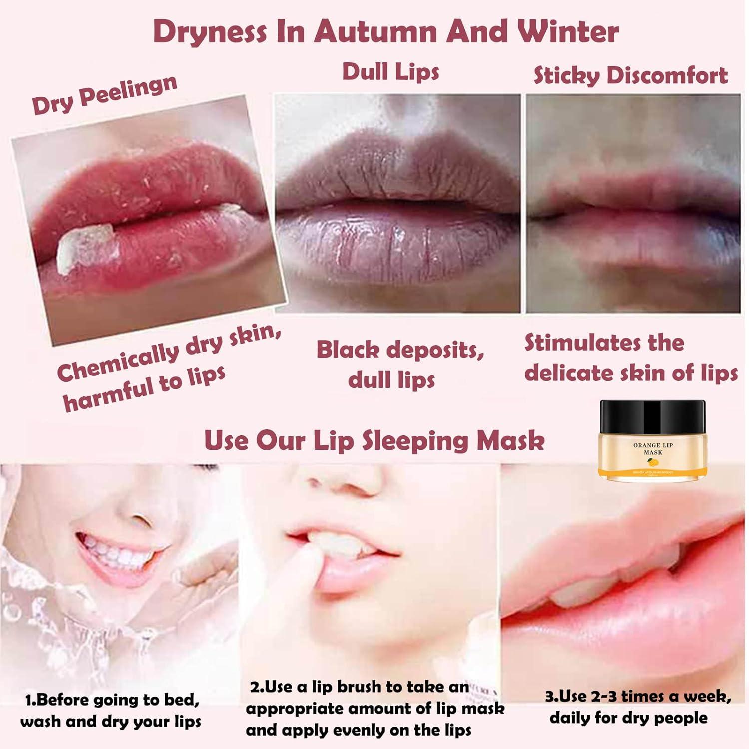 Orange Lip Sleeping Mask for Night Moisturizing and Repairing Dry ...