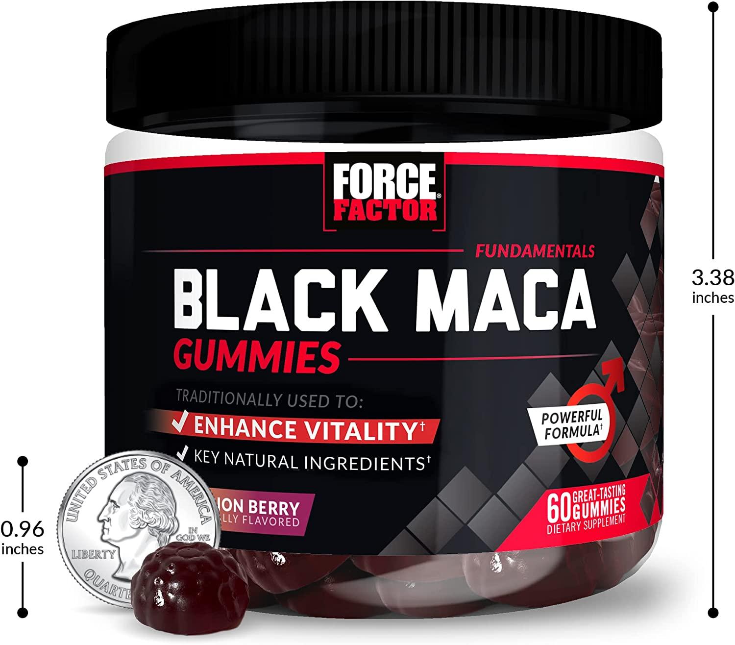Force Factor Black Maca Gummies - Increase Energy & Strength with Black ...