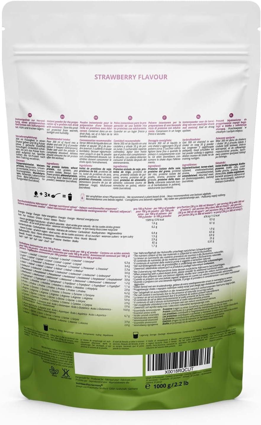 Buy Nutri Plus Strawberry Protein Shake 2kg | 6K Protein Powder - Low ...