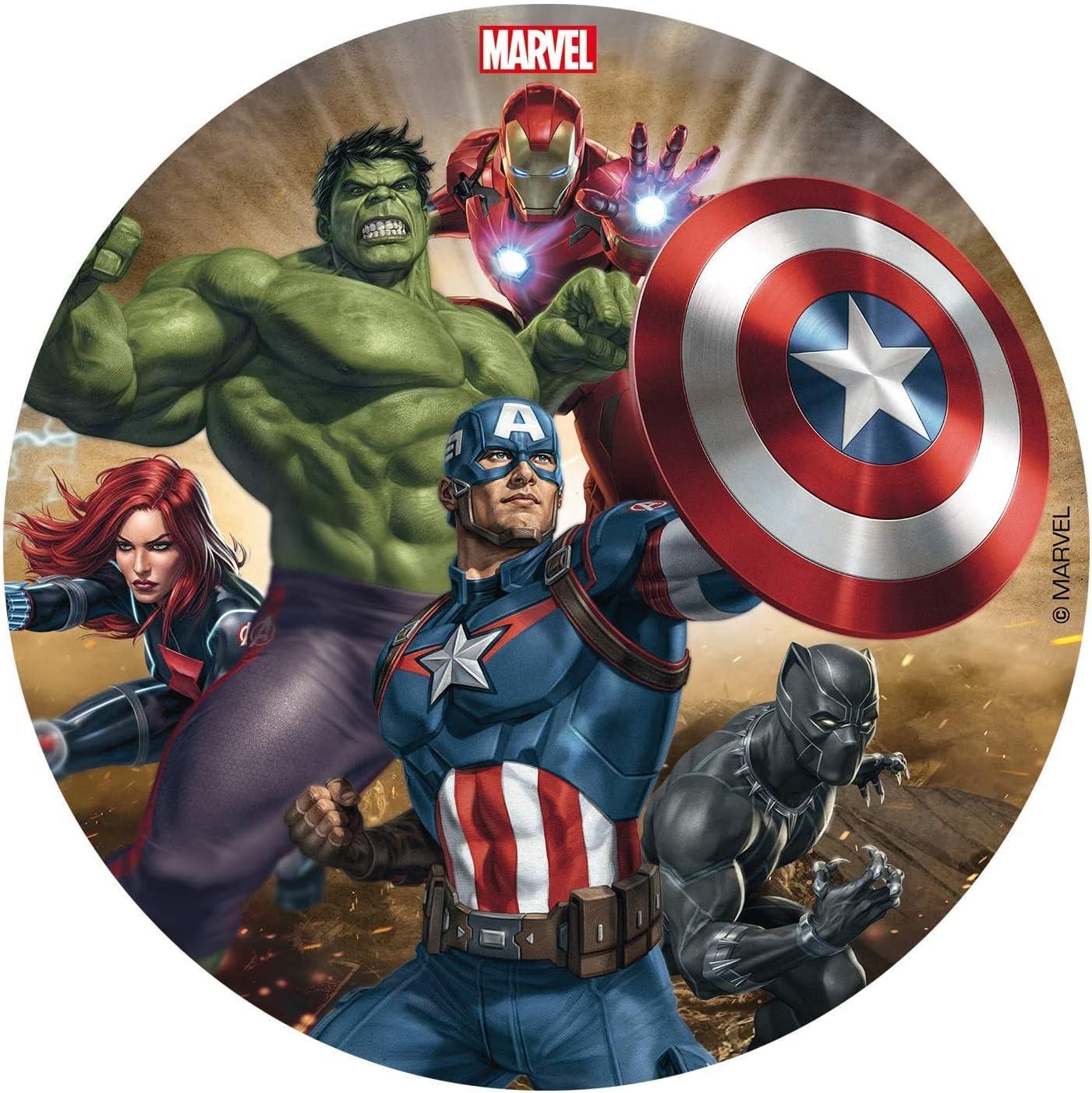 Dekora 231365 Marvel Avengers Cake Topper - Sugar-Free Edible Paper ...
