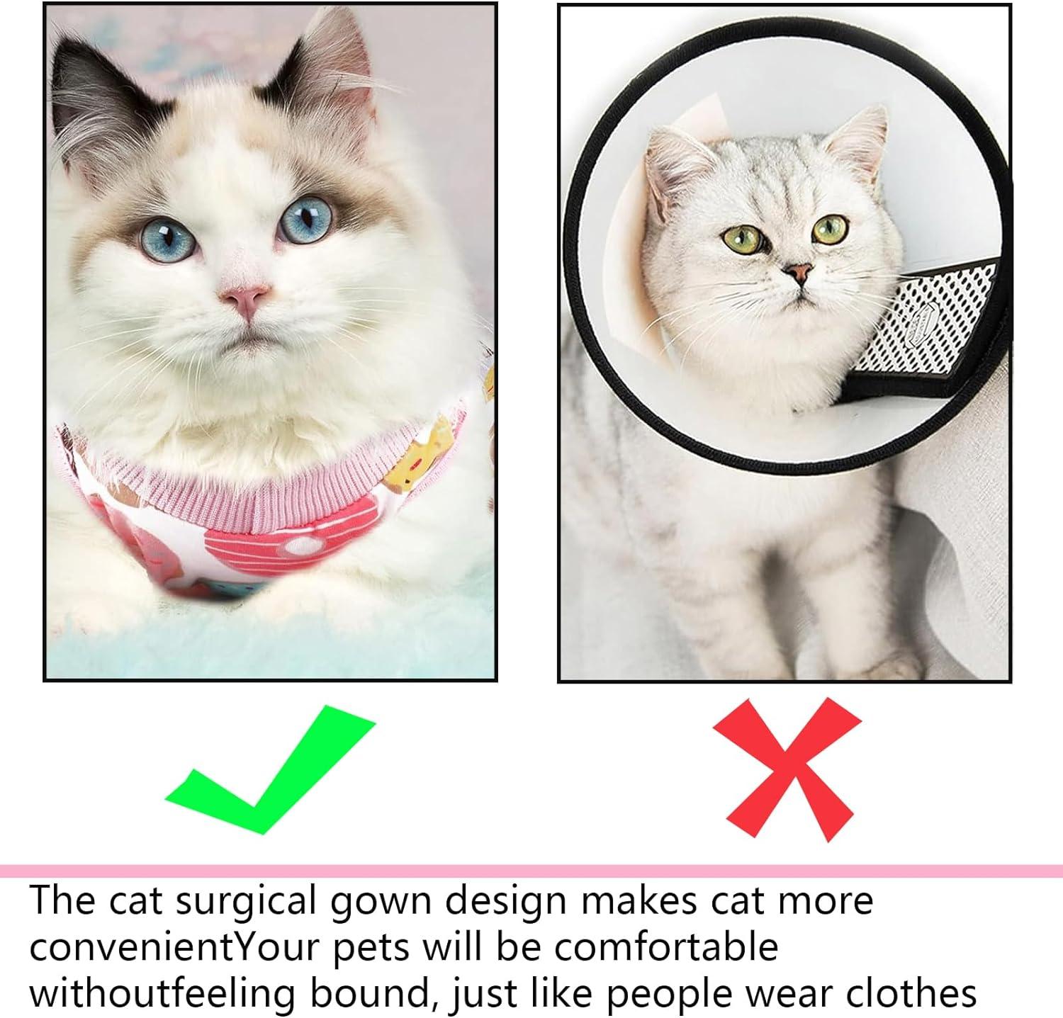 Cat Surgical Recovery Suit E-Collar Alternative for Cats Dogs After ...