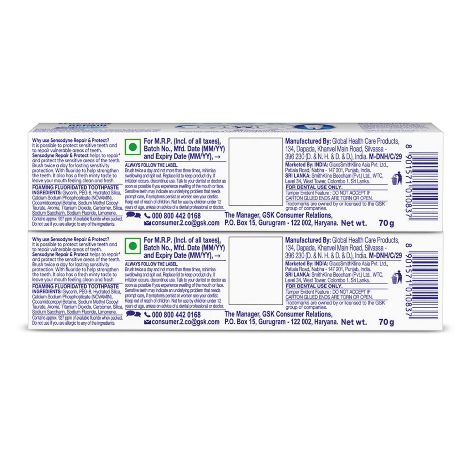 Sensodyne Repair & Protect with NovaMin (Pack of 6) - Relief for ...