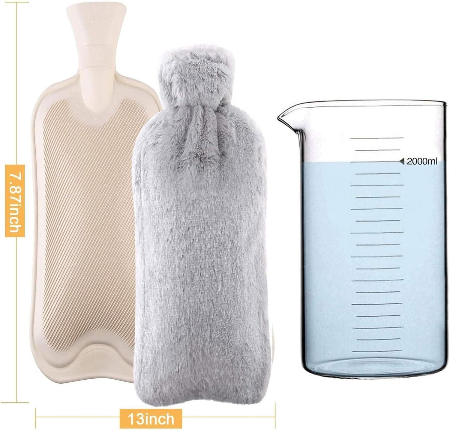 2L Soft Cover Heat Bottle for Pain Relief - Fluff Hot Water Bag for ...