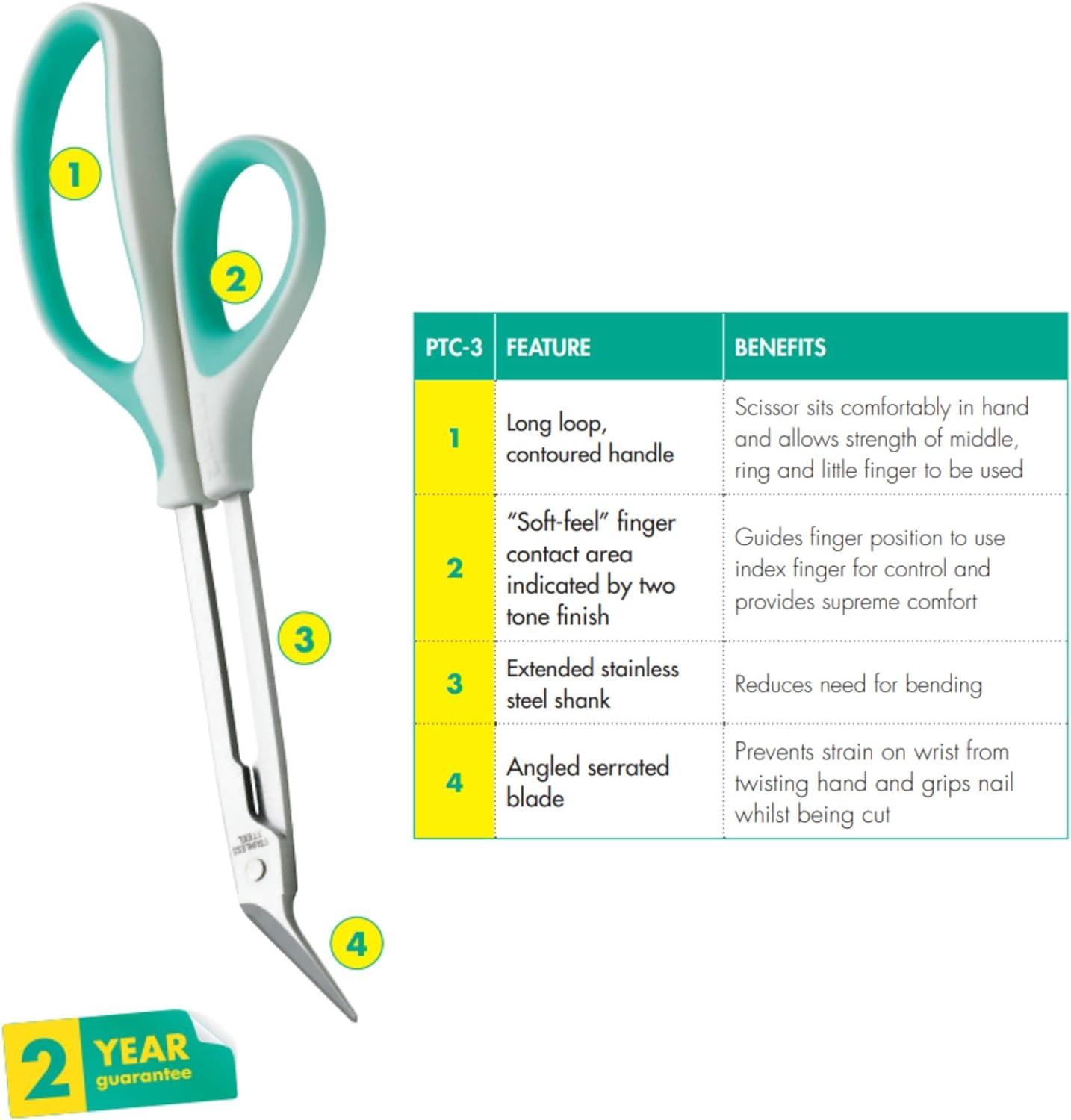 PETA Easi-Grip Long Reach Toe Nail Cutter - Ergonomic Soft-Feel Handle ...