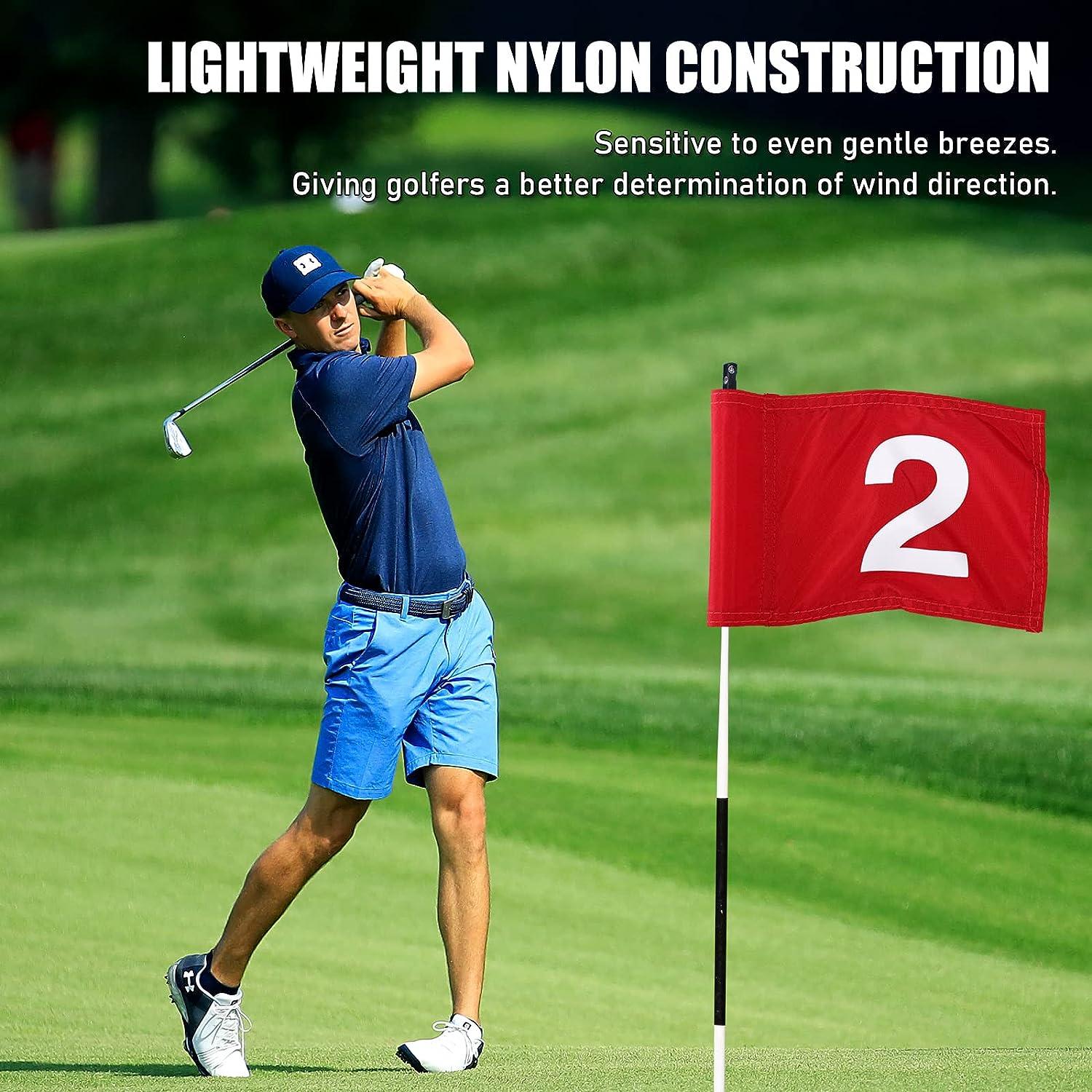 Tobwolf 4PCS Portable 15x22cm Golf Flags for Putting Green - 420D Nylon ...