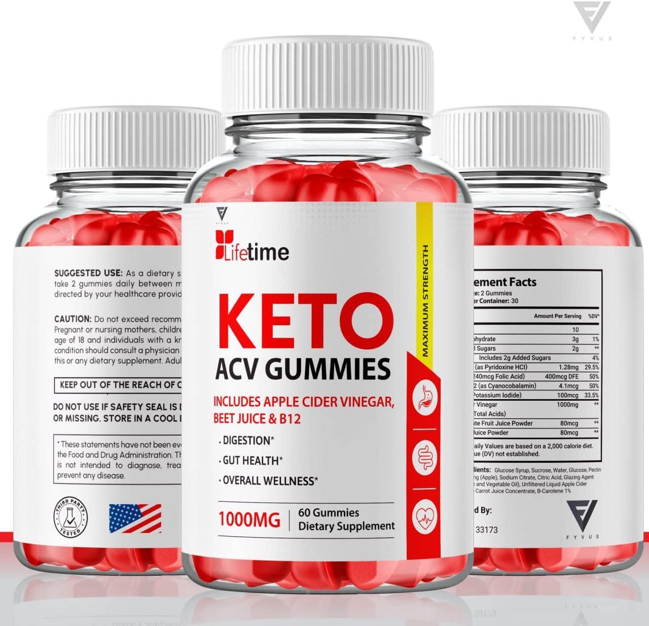 Lifetime Keto Plus ACV Gummies for Advanced Weight Loss - 60 Gummies ...