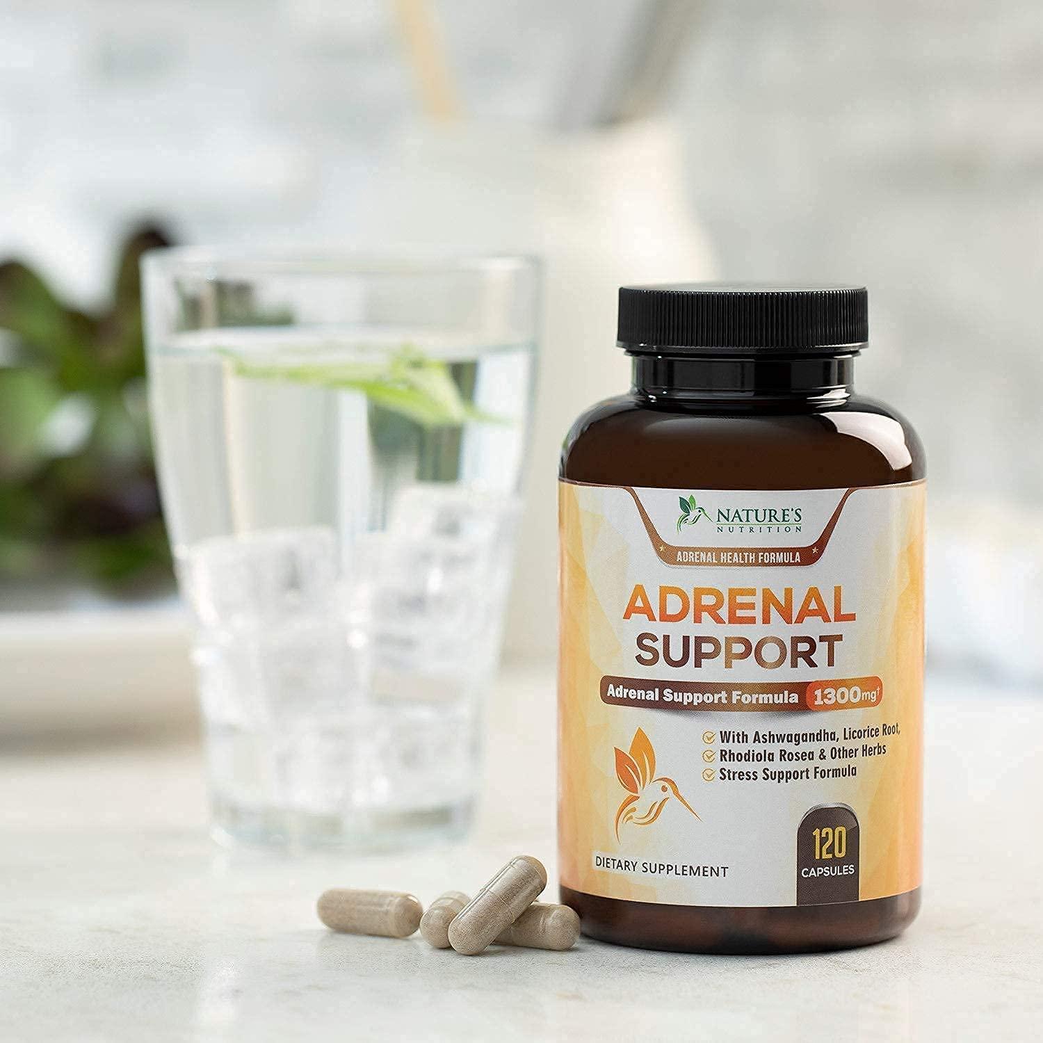 Adrenal Support Supplement 1300mg - Extra Strength for Daily Energy - Ashwagandha, Licorice Root ...