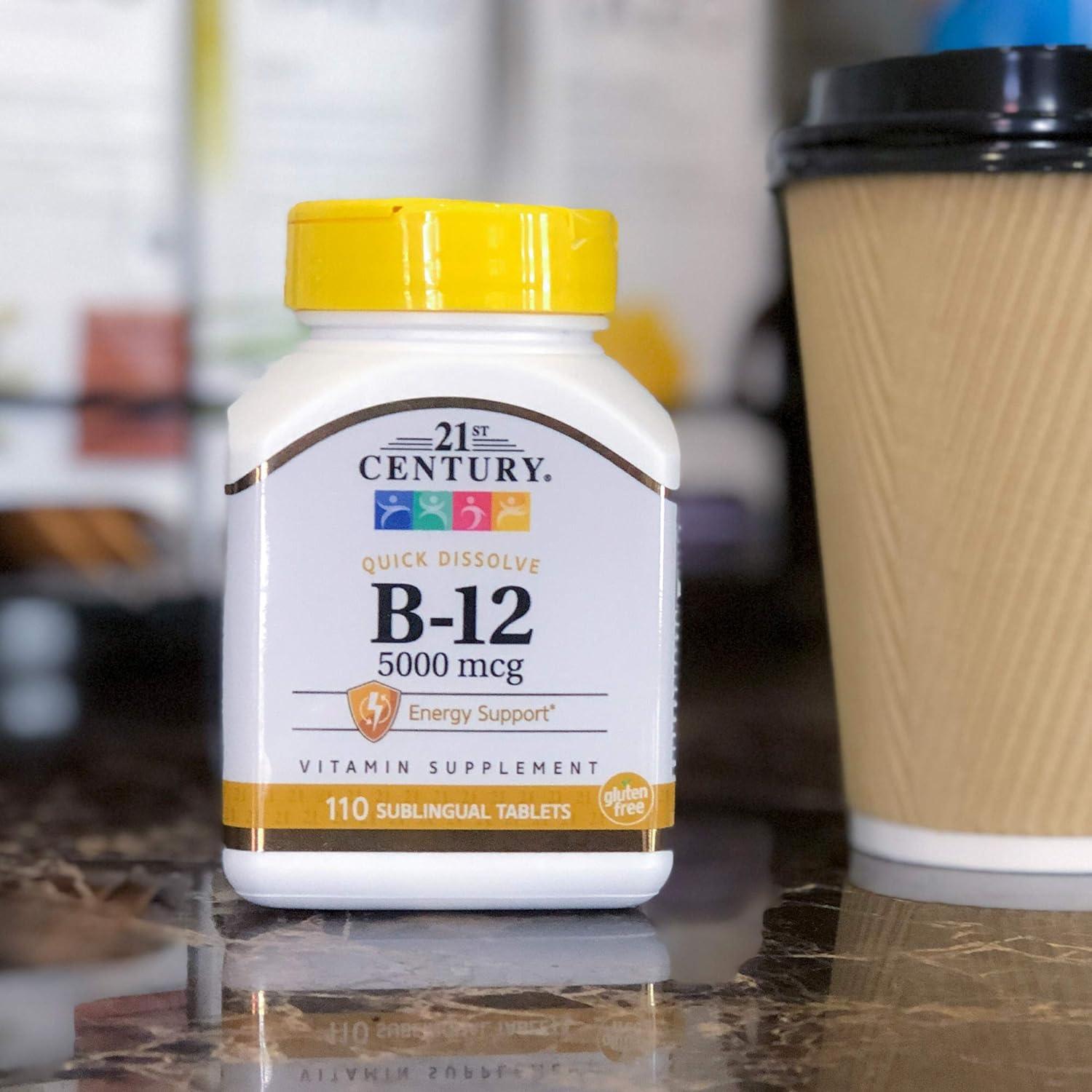 21st Century B12 Sublingual Tablets 5000 mcg - 110 Count (Pack of 1 ...