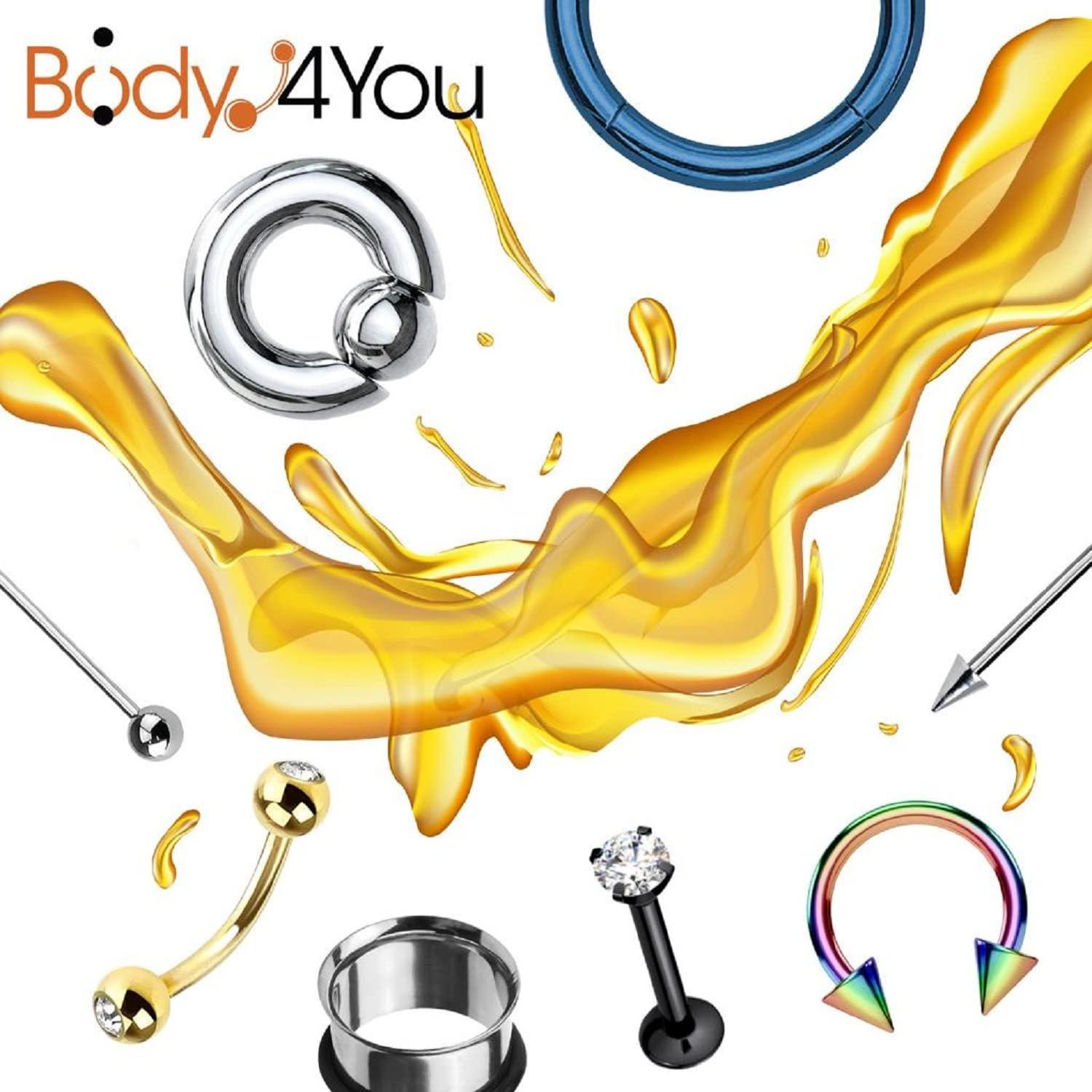 BodyJ4You 4PC Piercing Aftercare Set for Ear, Nose, Navel, and Belly ...