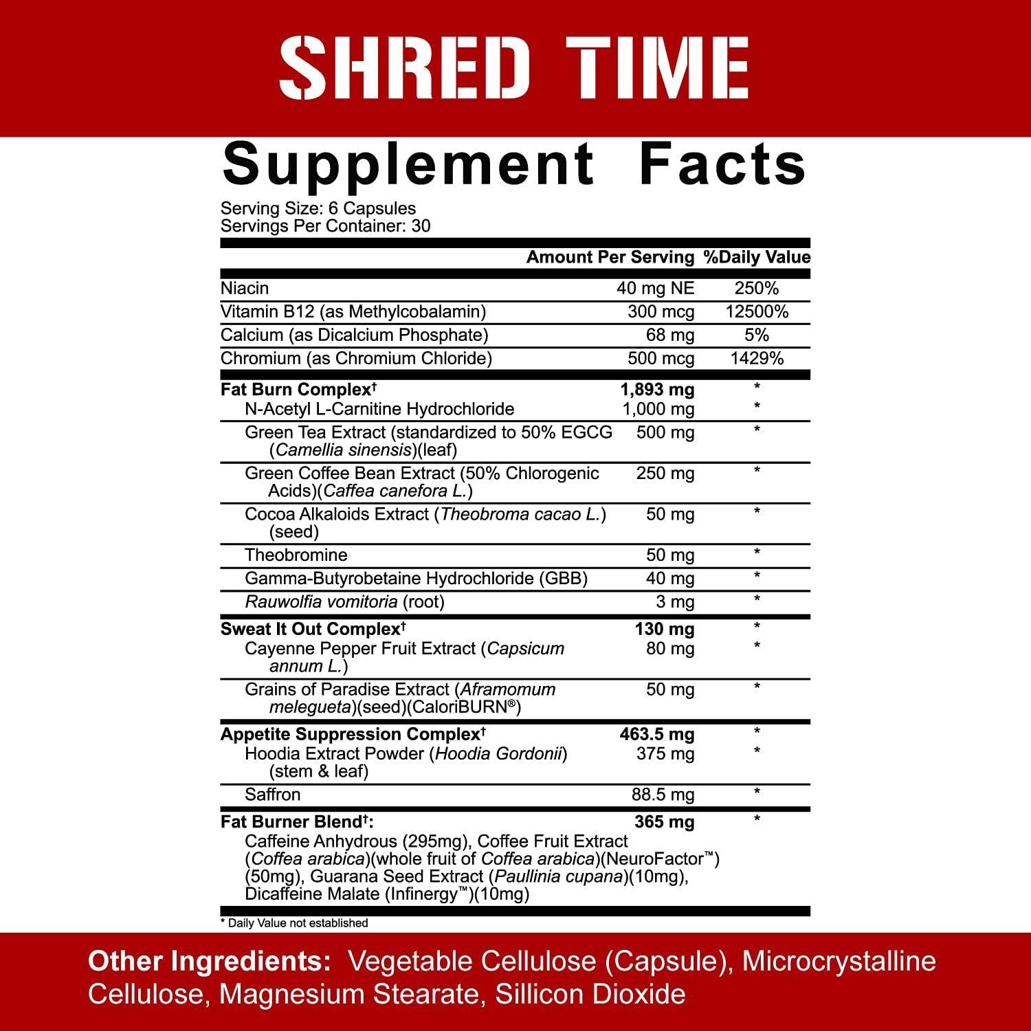 5% Nutrition Shred Time Fat Burner | Green Tea, Coffee Bean, Cayenne ...