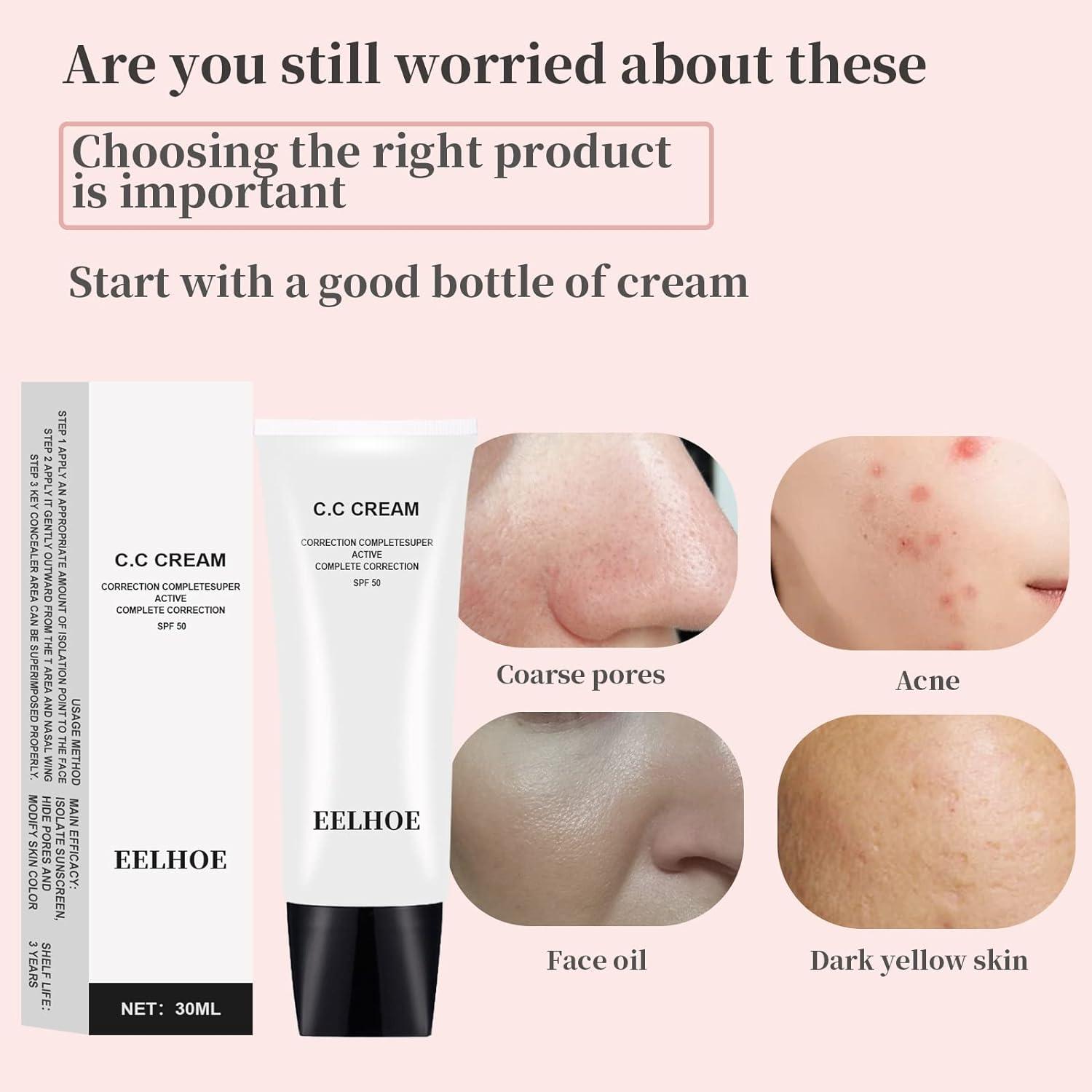 CHAADS Skin Tone Adjusting CC Cream SPF 50 Mature Skin Color Correcting ...