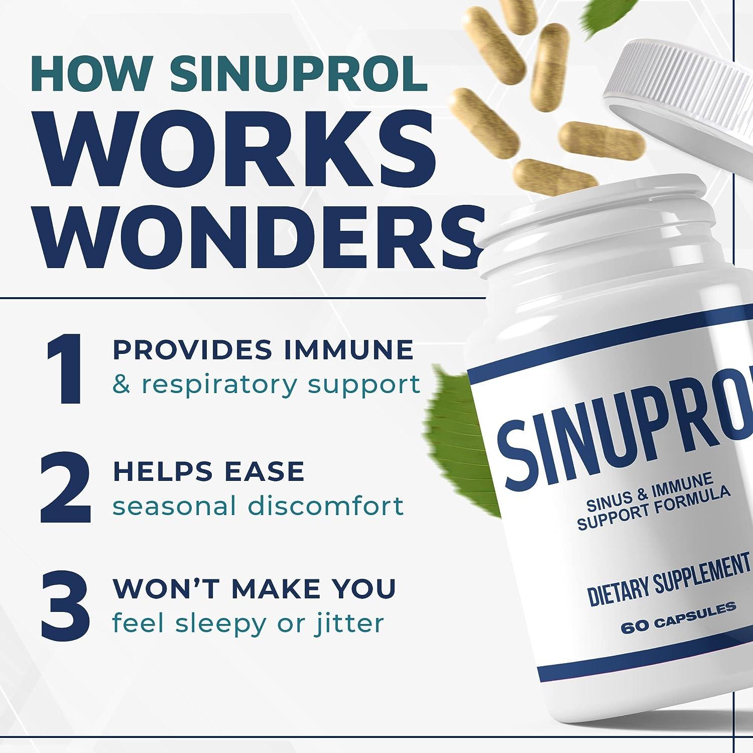 SinuProl Nasal & Immune Support Supplement - Natural Sinus Decongestant ...