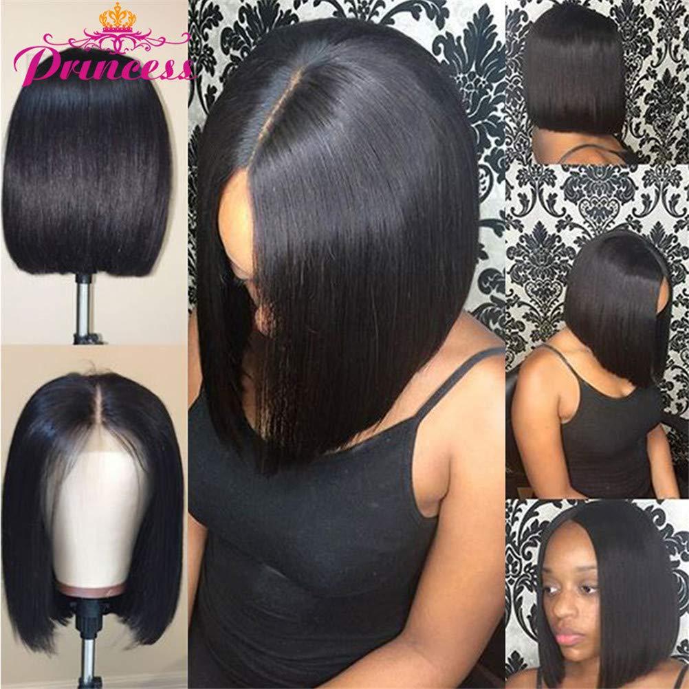 150% Density Brazilian Straight Front Lace Wig - 16 Inch Bob with Real ...