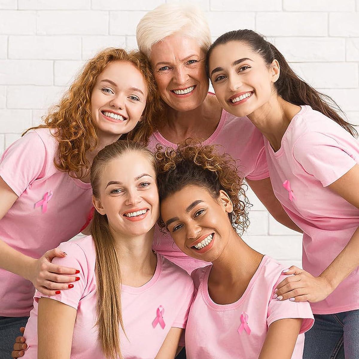 30 Pieces Pink Ribbon Pins Pink Satin Awareness Ribbons with Safety ...