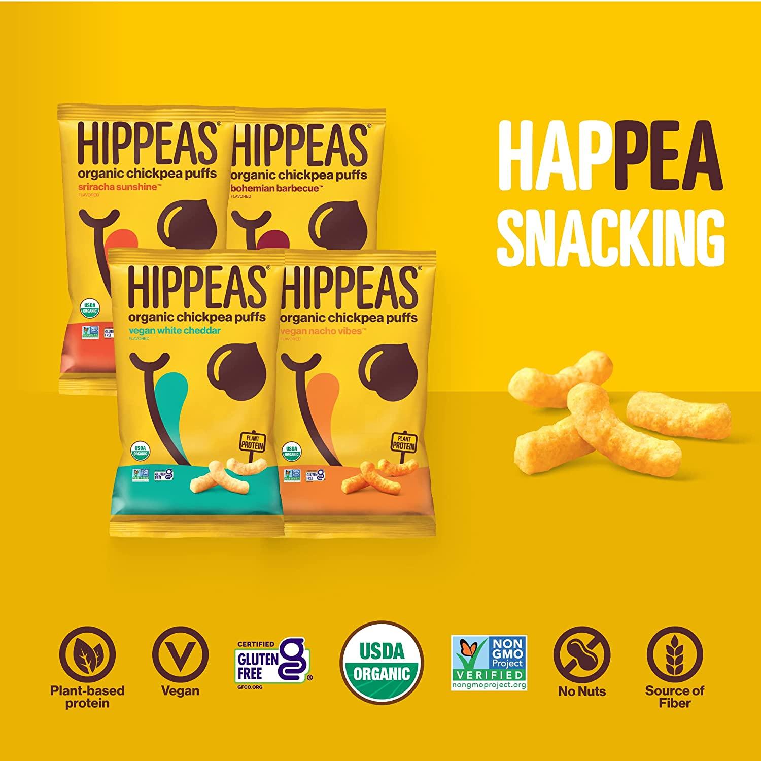 Hippeas Organic Chickpea Puffs Variety Pack | 18 Count 1oz Bags | Vegan ...