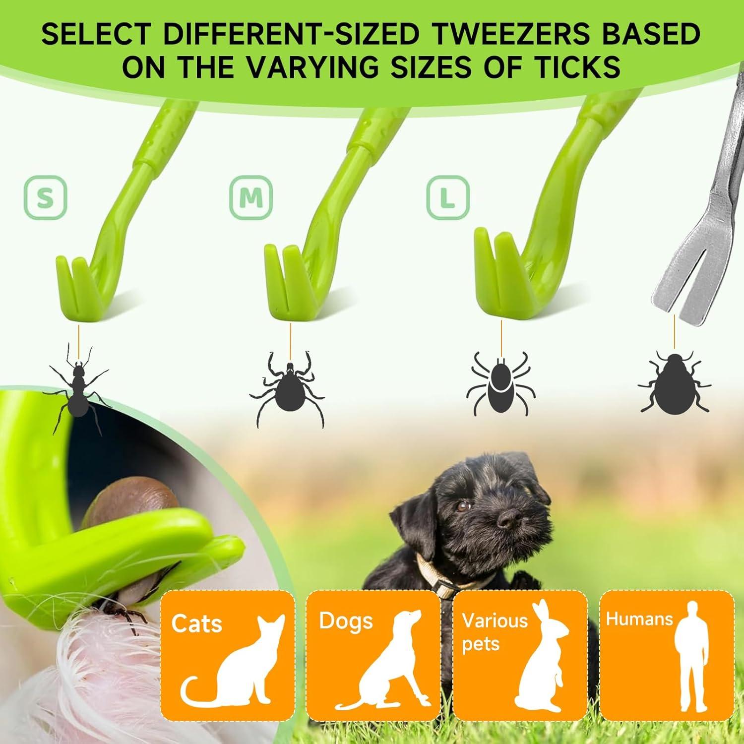 Taihobo 8-Piece Tick Pliers Set for Dogs & Cats - Professional Tick ...