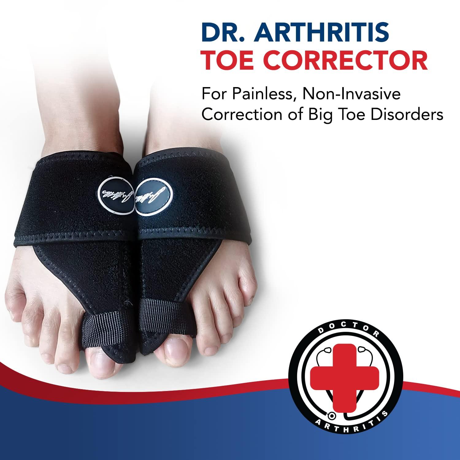 Dr. Arthritis Toe Straightener Foot Brace - Adjustable Foot Wrap and ...