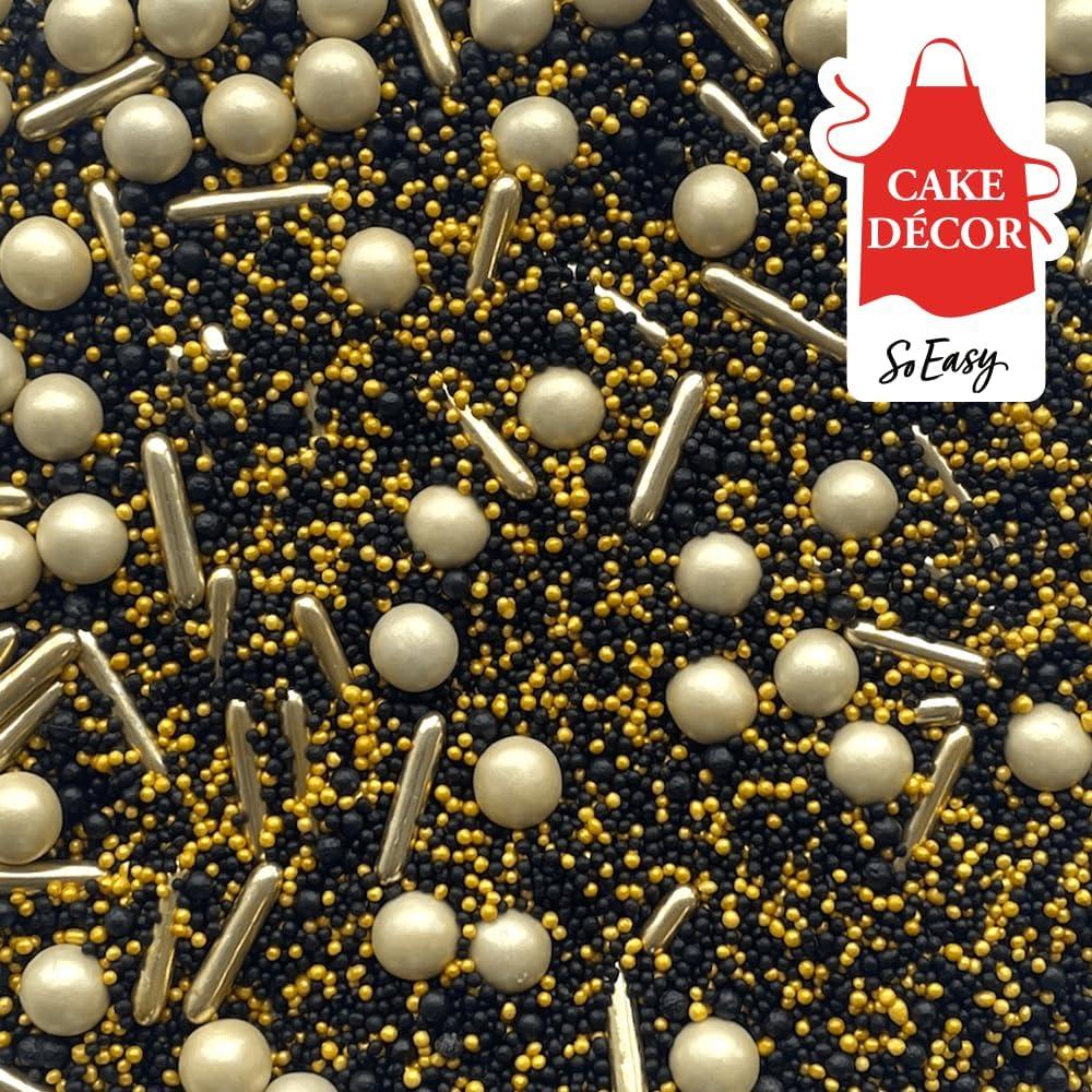 Cake D cor Gold Cake Decorations | 150g Gold Sprinkles & 4g Gold ...