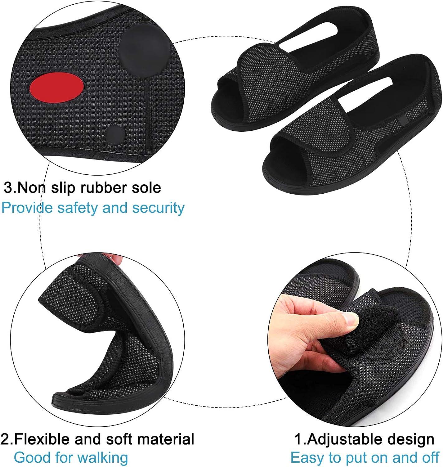 PENINSULA LOVE Women's Diabetic Sandals - Adjustable Extra Wide Edema ...