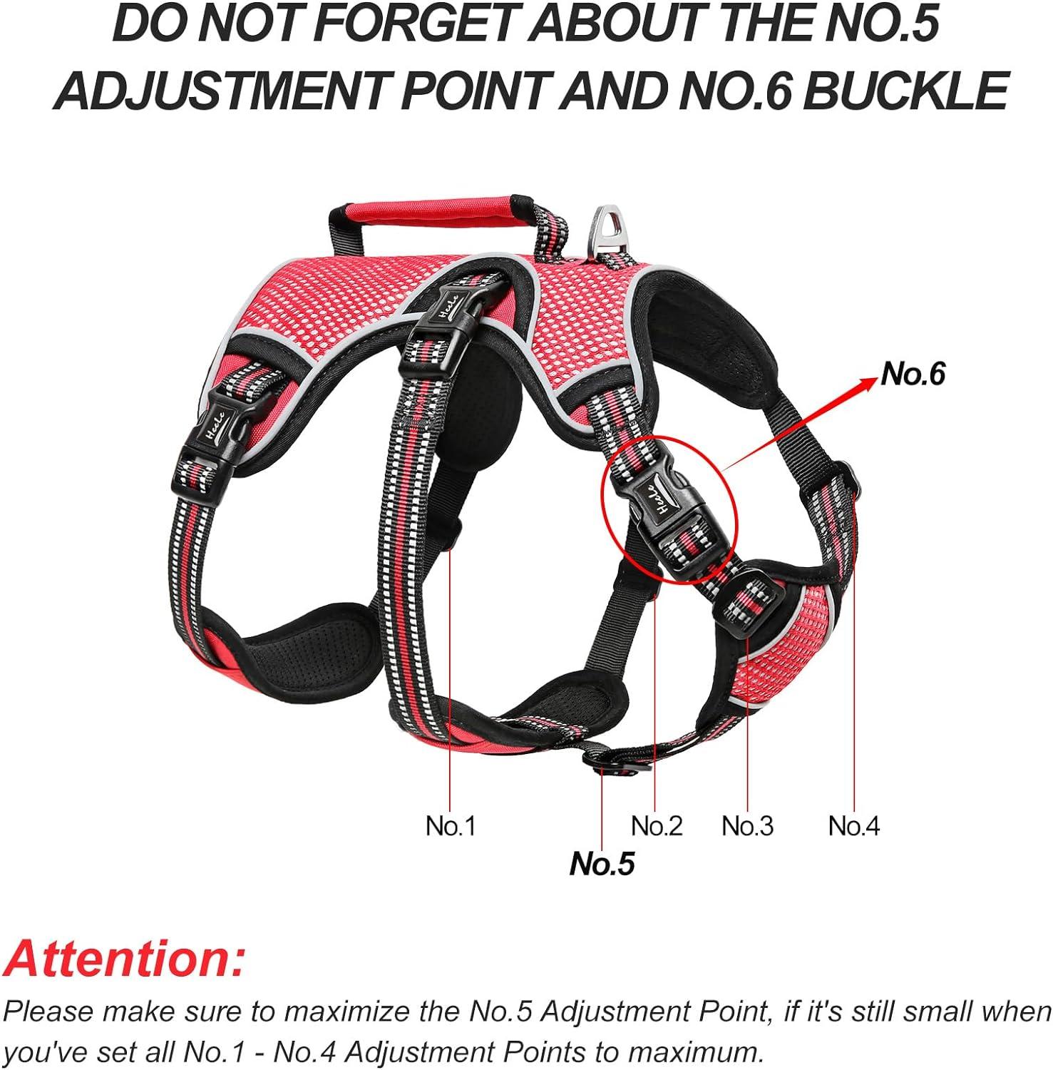 Heele Reflective Dog Harness - Breakout Buckle Robust Handle Stability ...