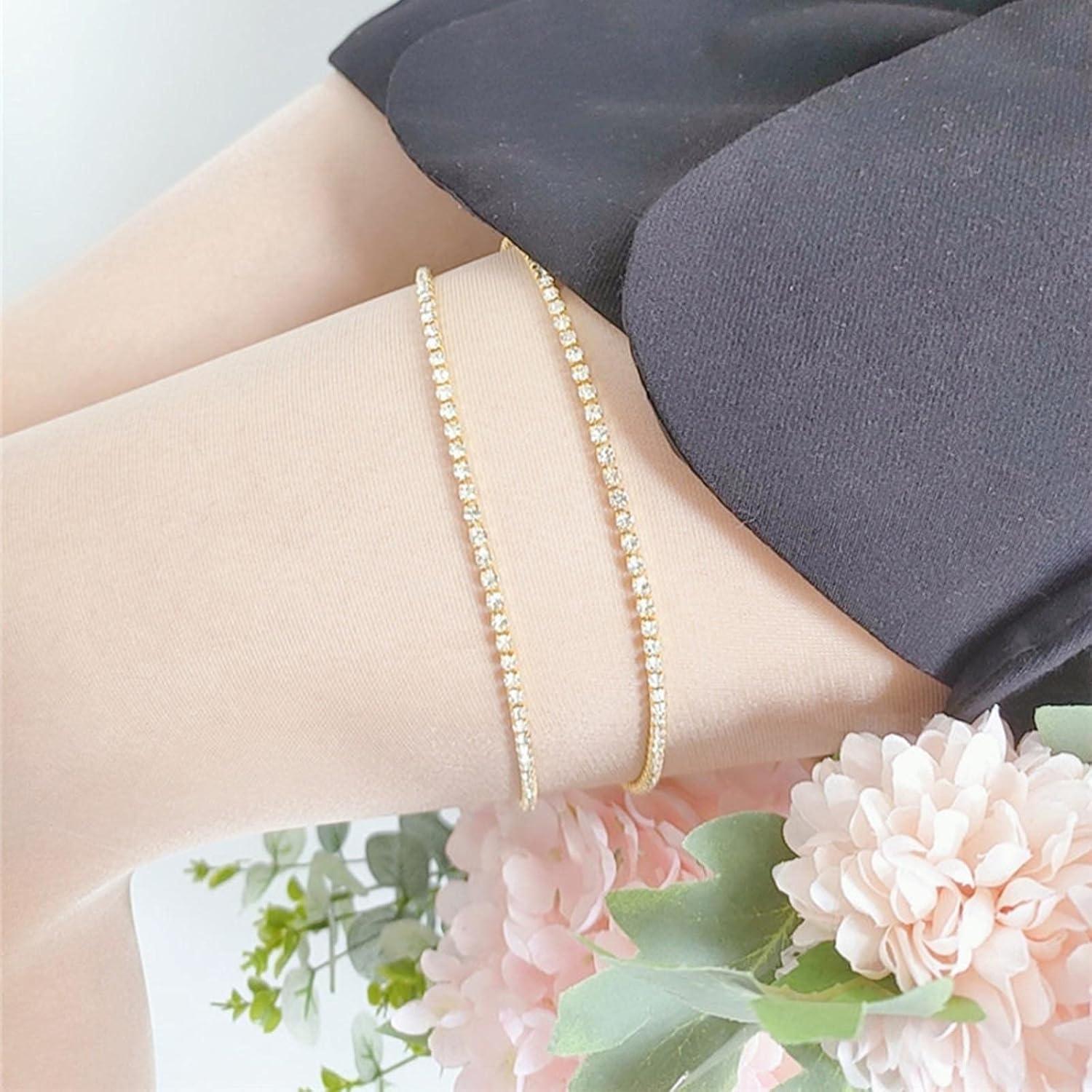 Boho Crystal Thigh Chain - Gold Body Jewelry for Women & Girls ...