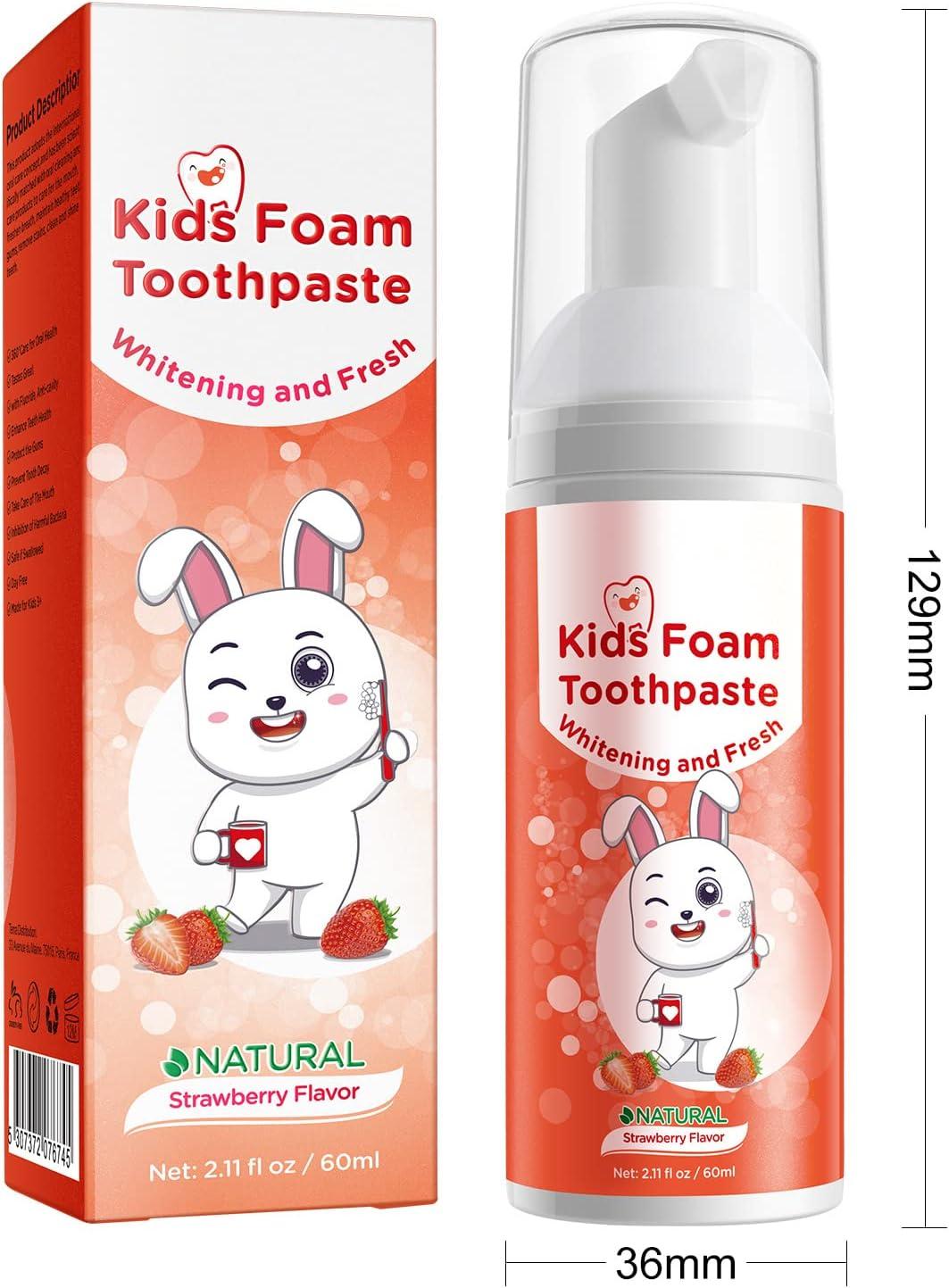 Kids Foam Toothpaste with Low Fluoride - Anti-Cavity, Whitening & Fresh ...