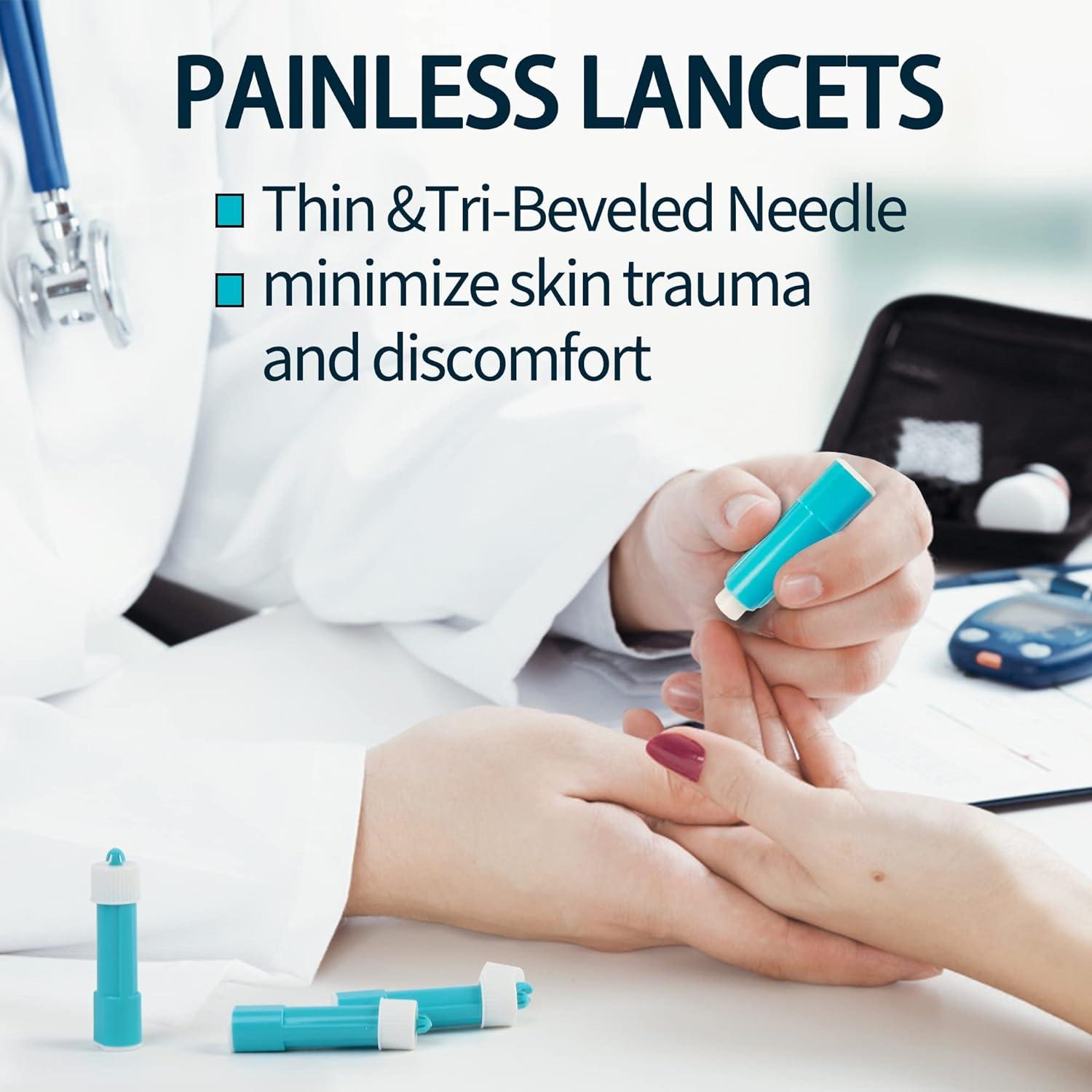 LotFancy Safety Lancets 30G 100 Count - 1.8mm Depth, All-in-One Sterile ...