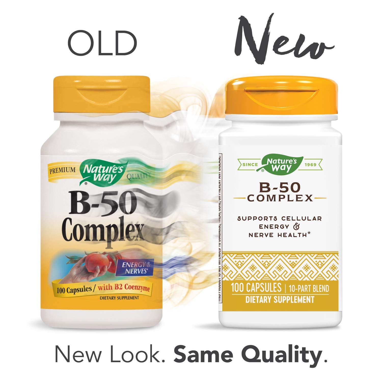 Nature's Way Vitamin B-50 Complex Capsules 100-Count Pack - Essential B ...