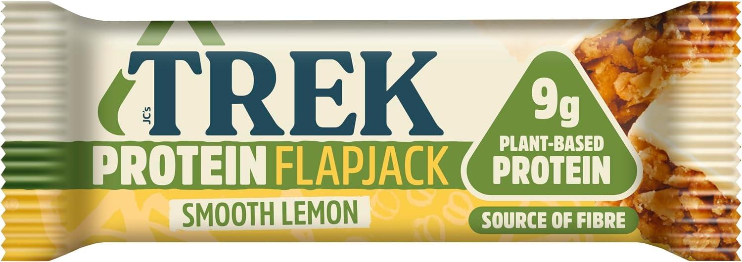 TREK High Protein Flapjack Smooth Lemon - Gluten Free Vegan Snack - 16 ...