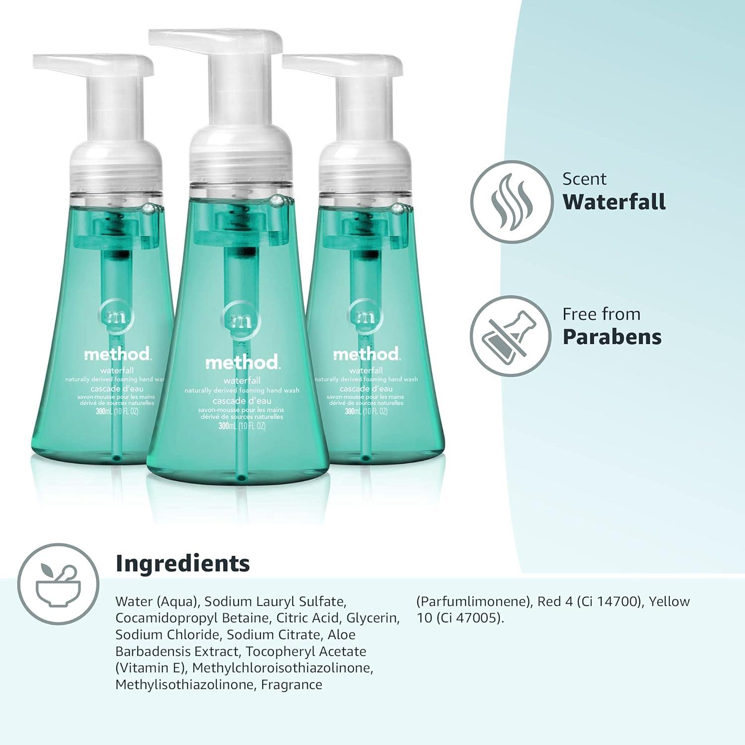 Method Foaming Hand Soap Waterfall Biodegradable 10 fl oz (Pack of 3 ...