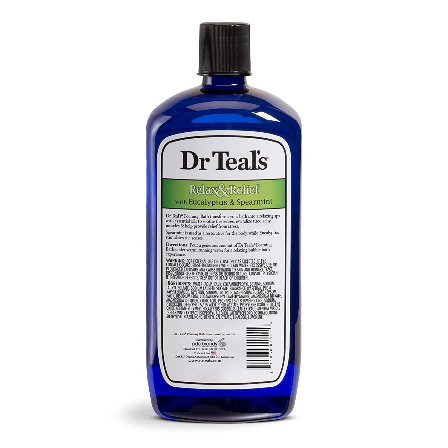 Dr Teal's Eucalyptus & Spearmint Foaming Bath 34 fl oz - Pack of 4 ...
