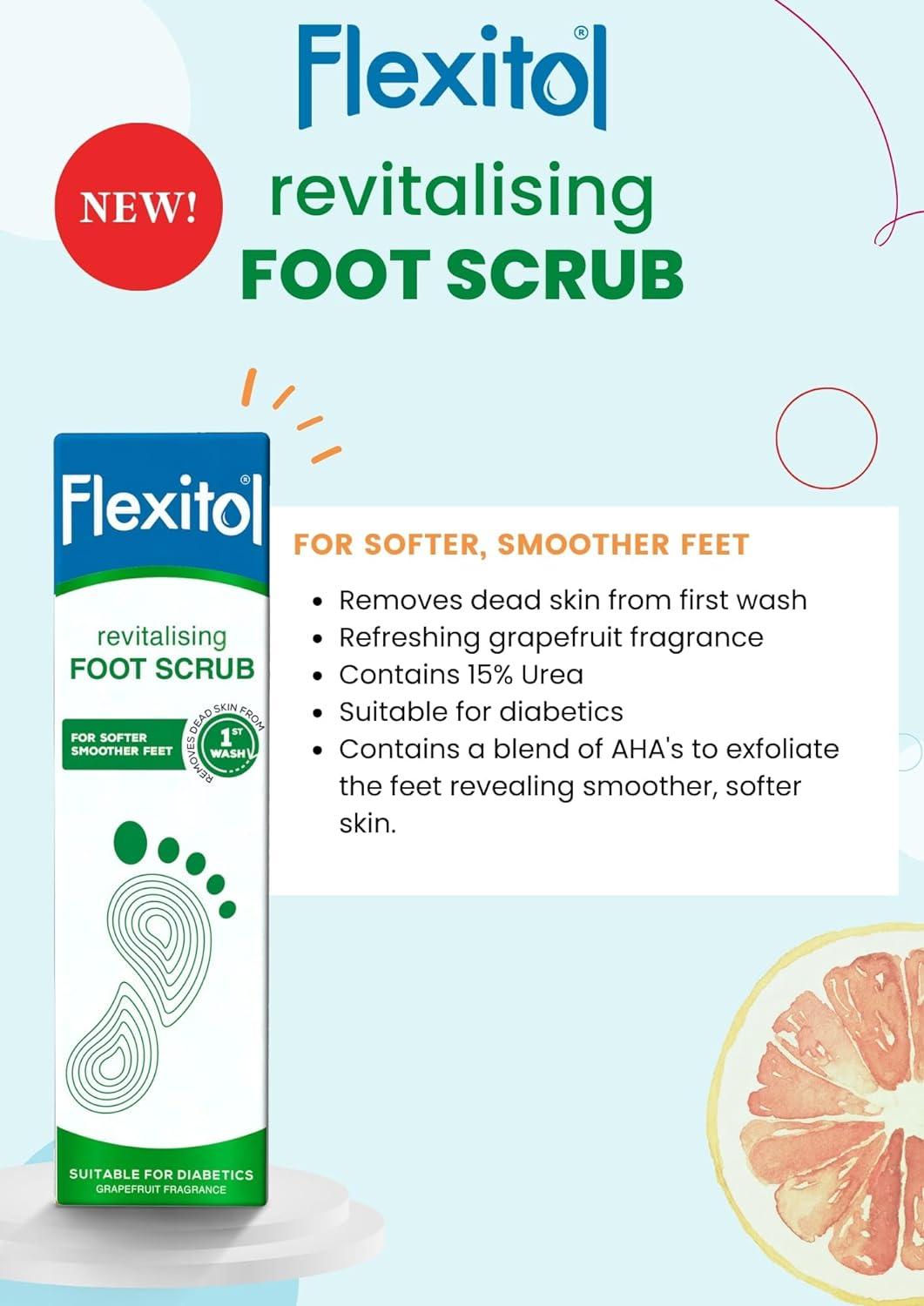 Flexitol Revitalising Foot Scrub 75g + Flexitol Rescue Hard Skin and ...