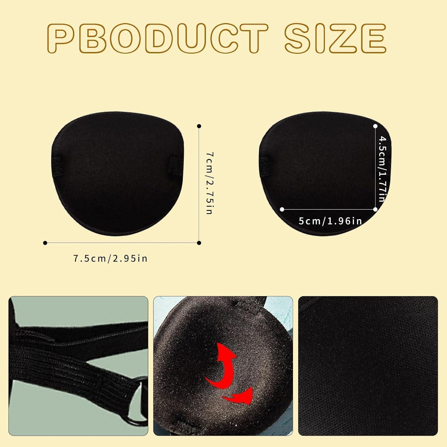 2 Eye Patch Set Medical Eye Patch Comfortable Pirate Eye Patch with ...
