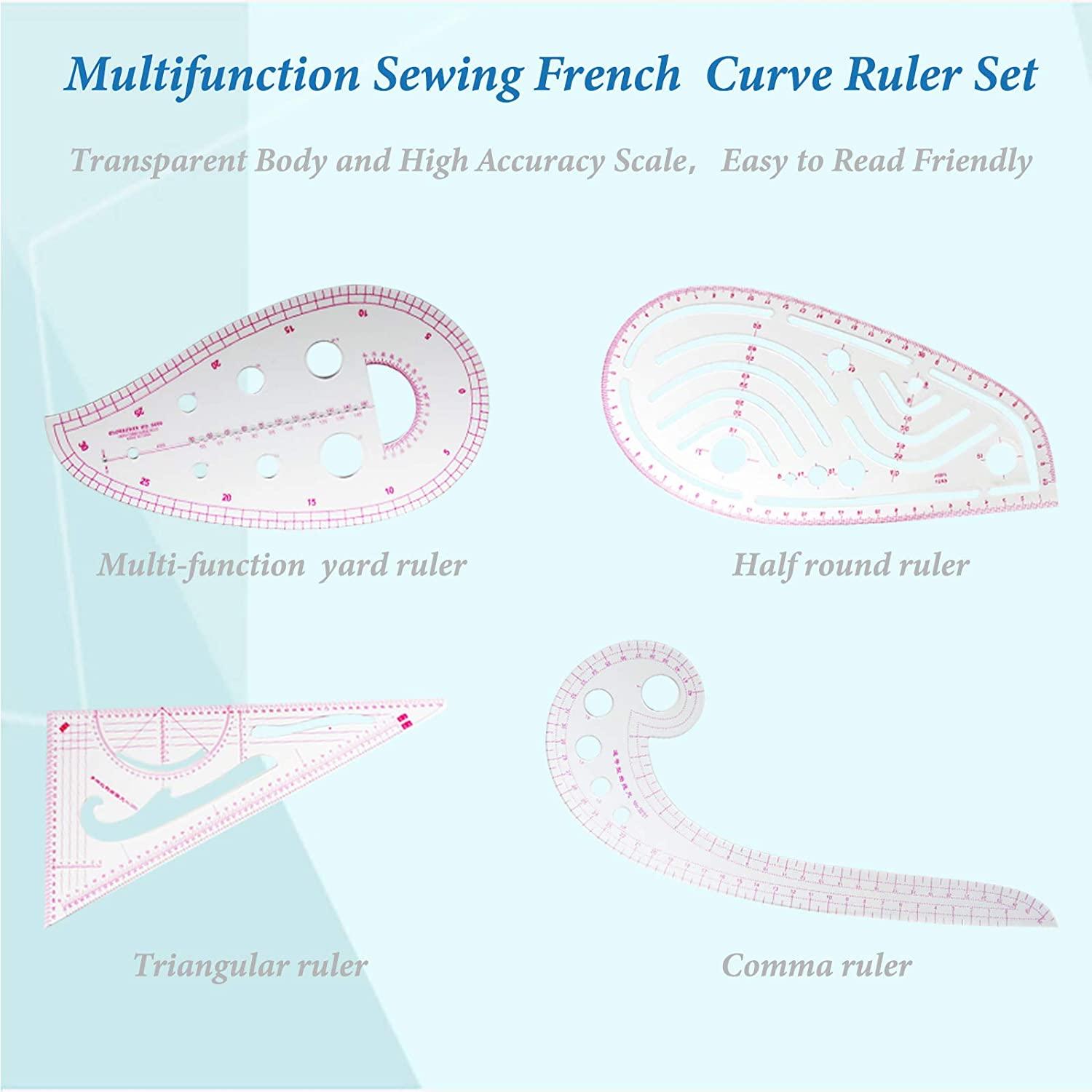 Sunenlyst Plastic French Curve Ruler Set - 4 Styles for Designers and ...
