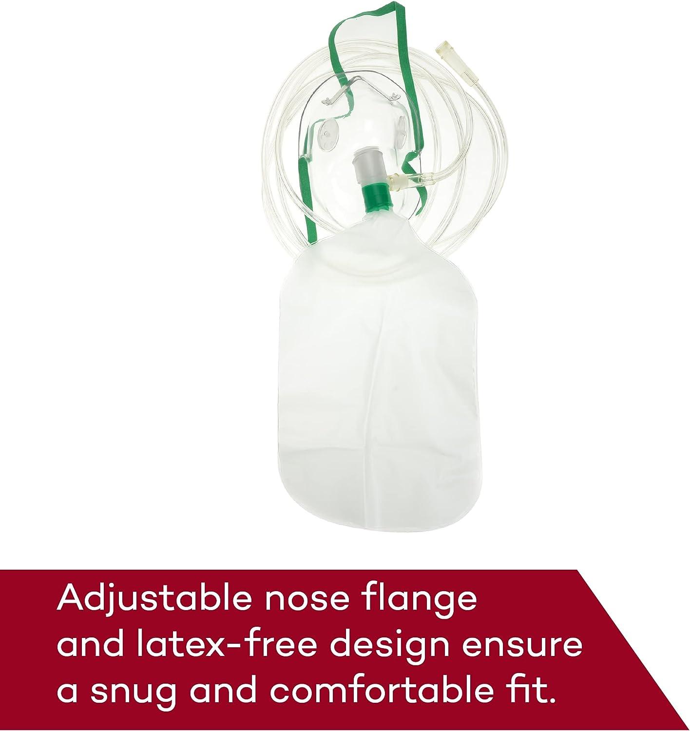 Dealmed Non-Rebreather Oxygen Mask - Adjustable Nose Clip, Clear Finish ...