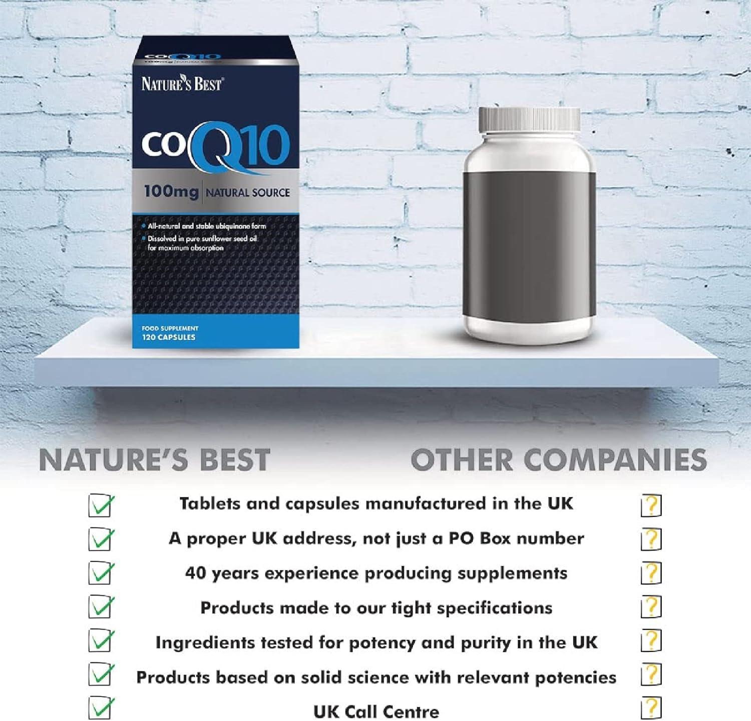 Co Enzyme Q10 100mg | 120 Capsules | High Potency UK Made Supplement ...