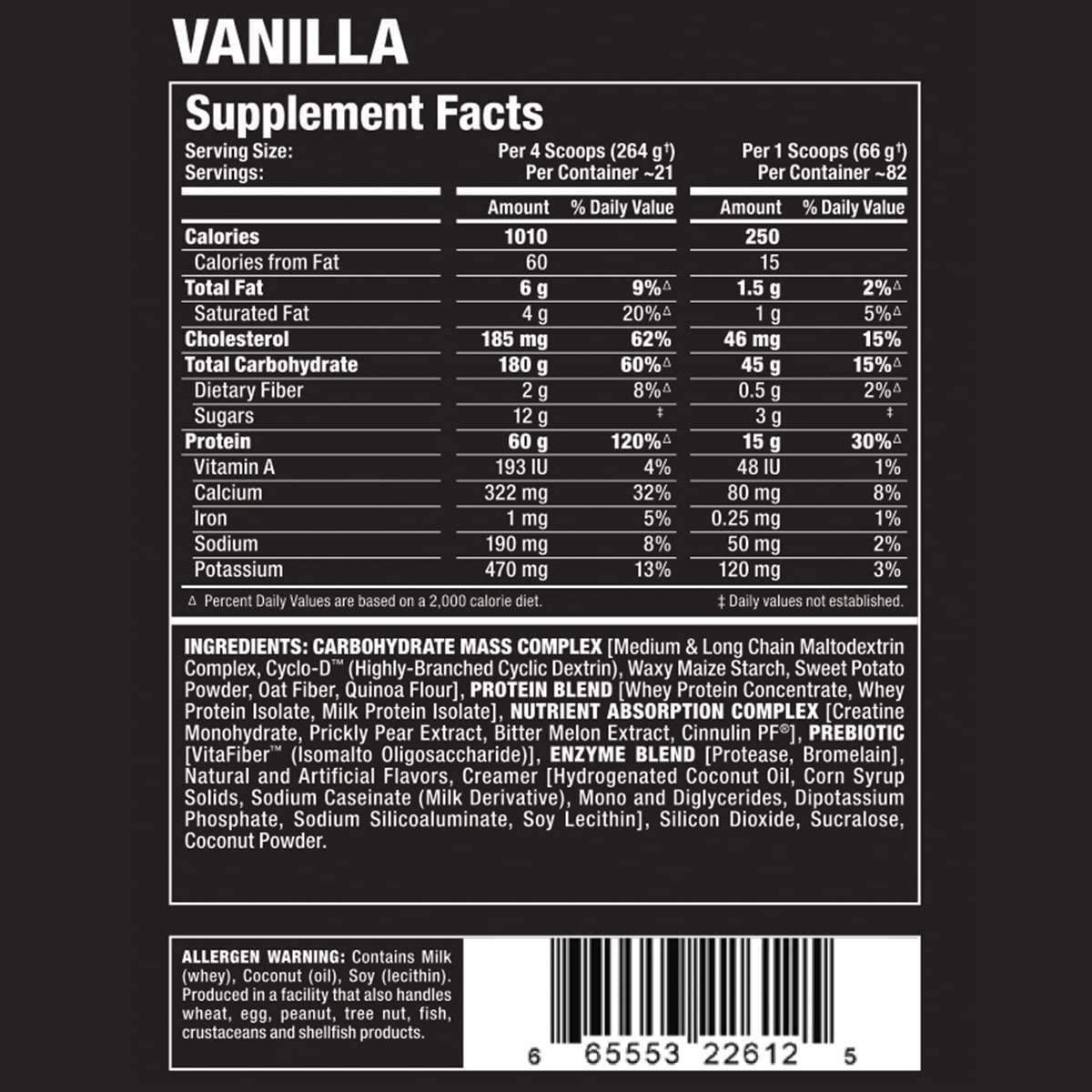 ALLMAX Nutrition QuickMass Vanilla 12 lbs - Rapid Mass Gain Catalyst ...