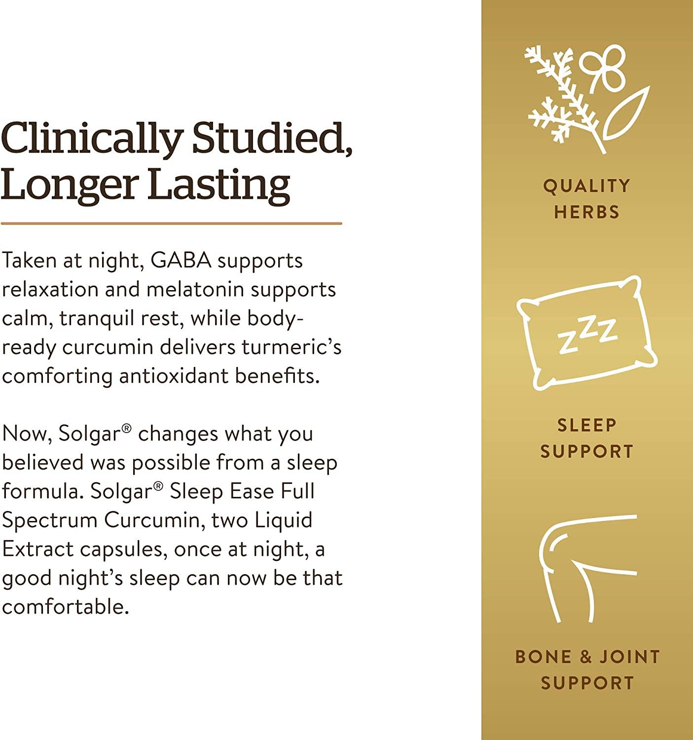 Buy Solgar Full Spectrum Curcumin Sleep Ease 60 Licaps - Enhance Sleep ...