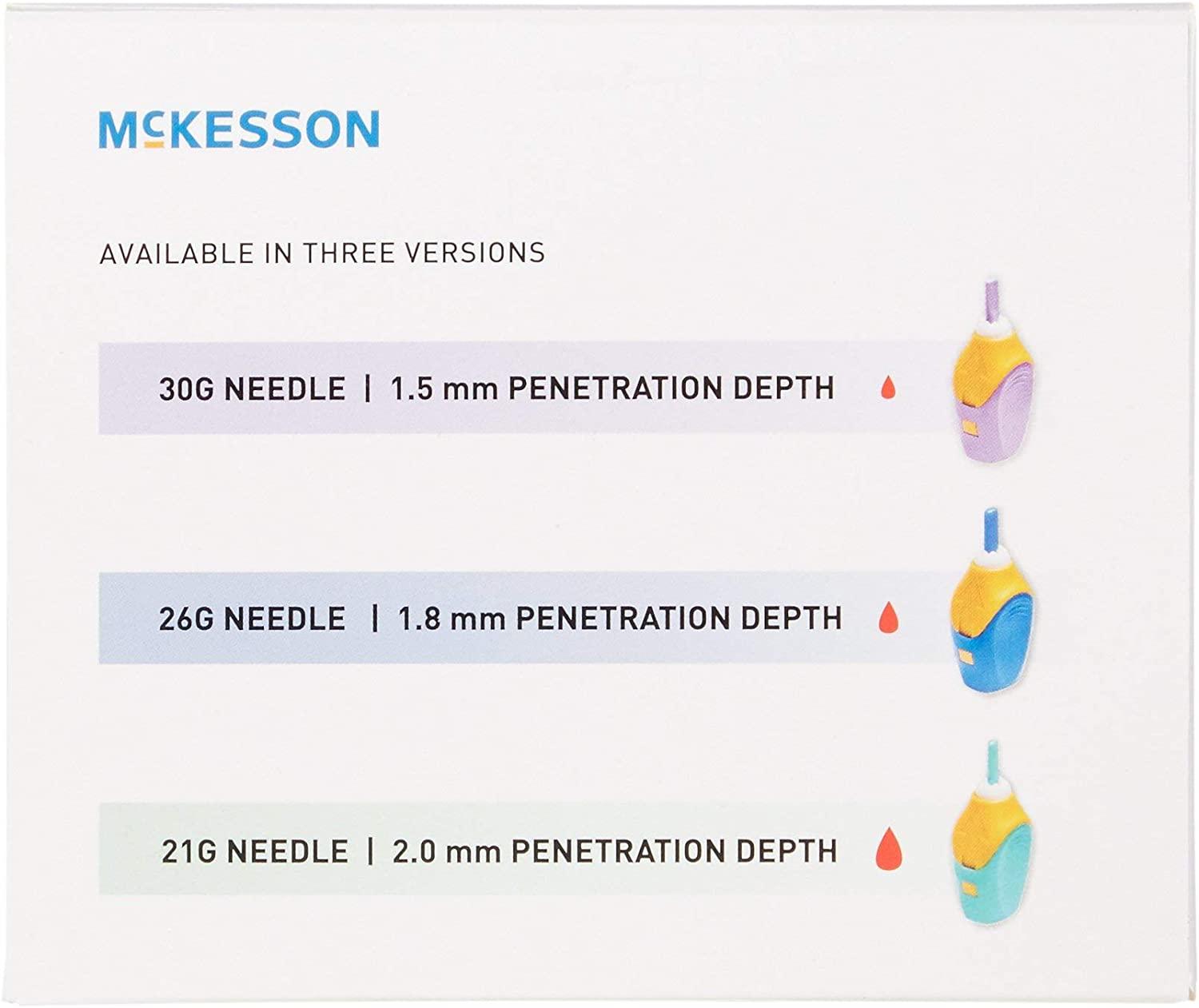 McKesson Safety Lancets 26G Needle 1.8mm 100ct Sterile - Pressure ...