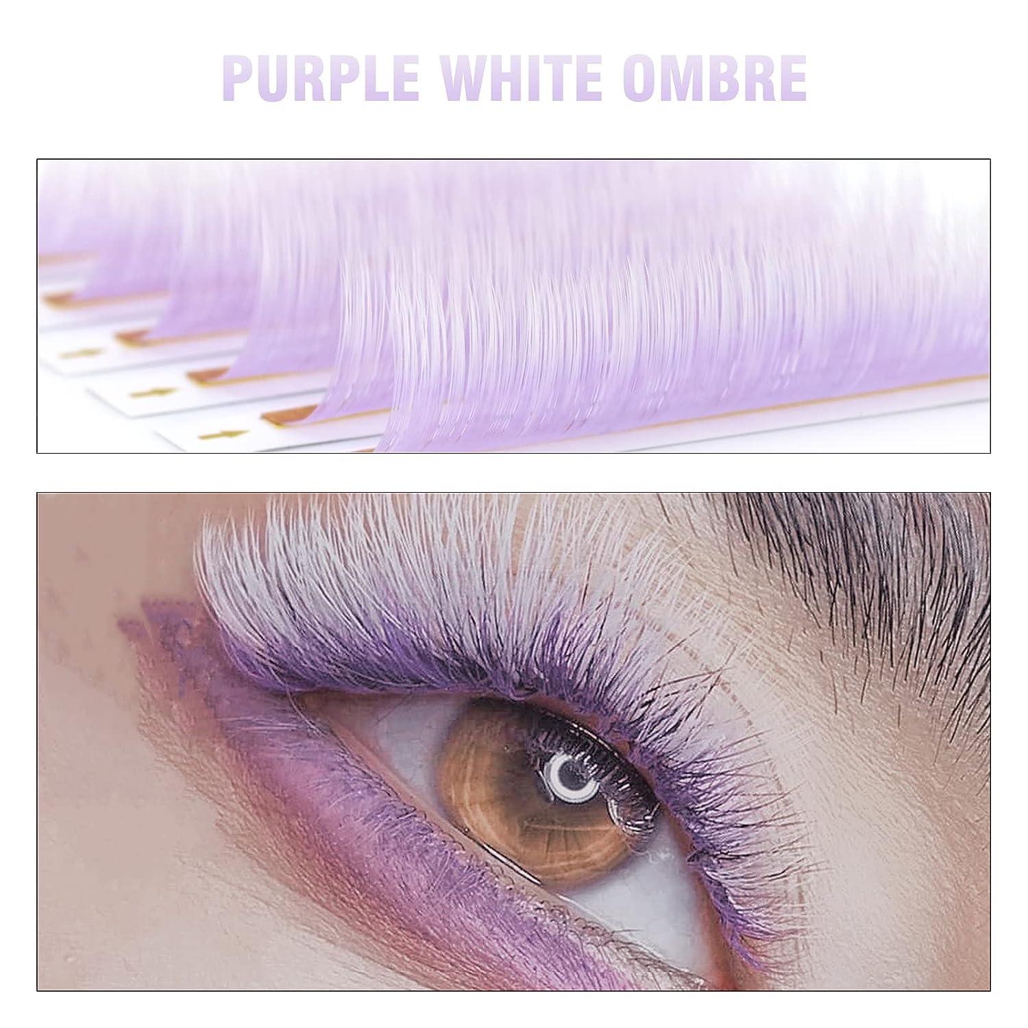Colored Lash Extensions: Pink Blue Purple Green 4 Color Individual ...